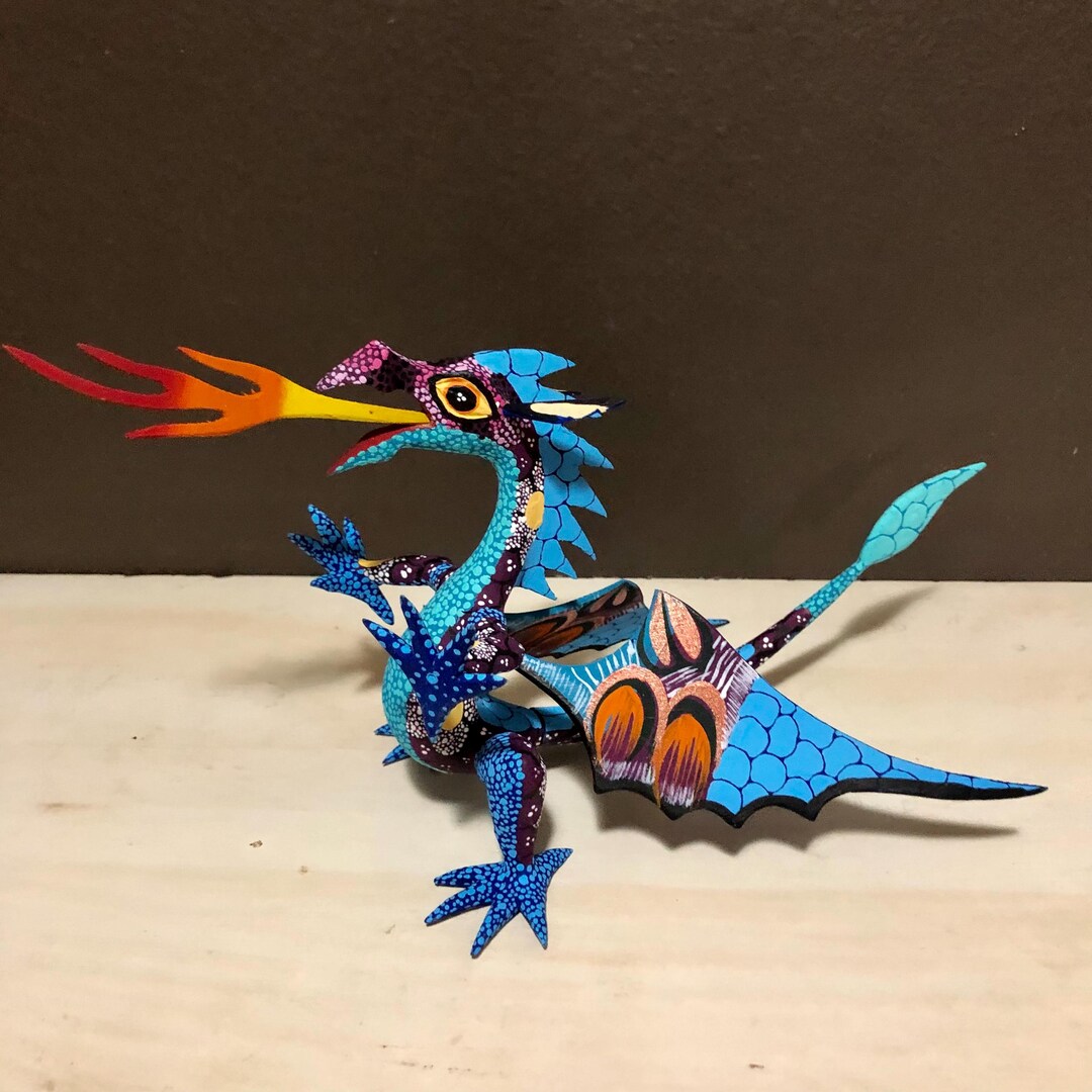 Hand Carved Wood Alebrije Dragon by Esperanza Martinez - Etsy