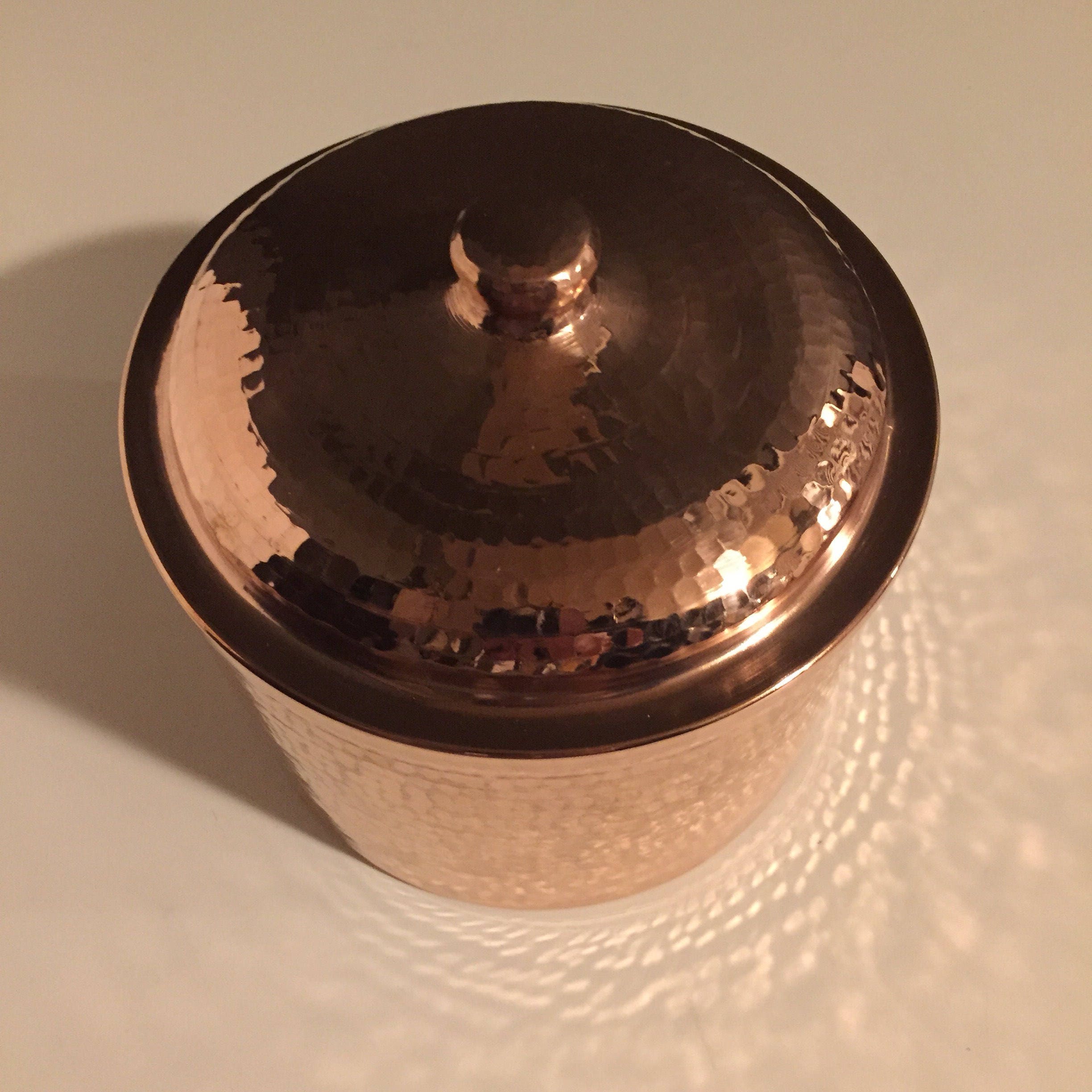 Hammered Copper Canister with Lid (6x6)