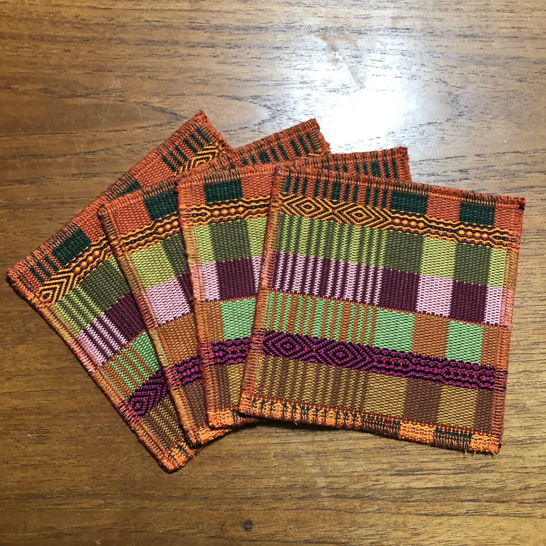 Handwoven Cotton Coasters set of Four From Otavalo, Ecuador 5.25 X 5.25 ...