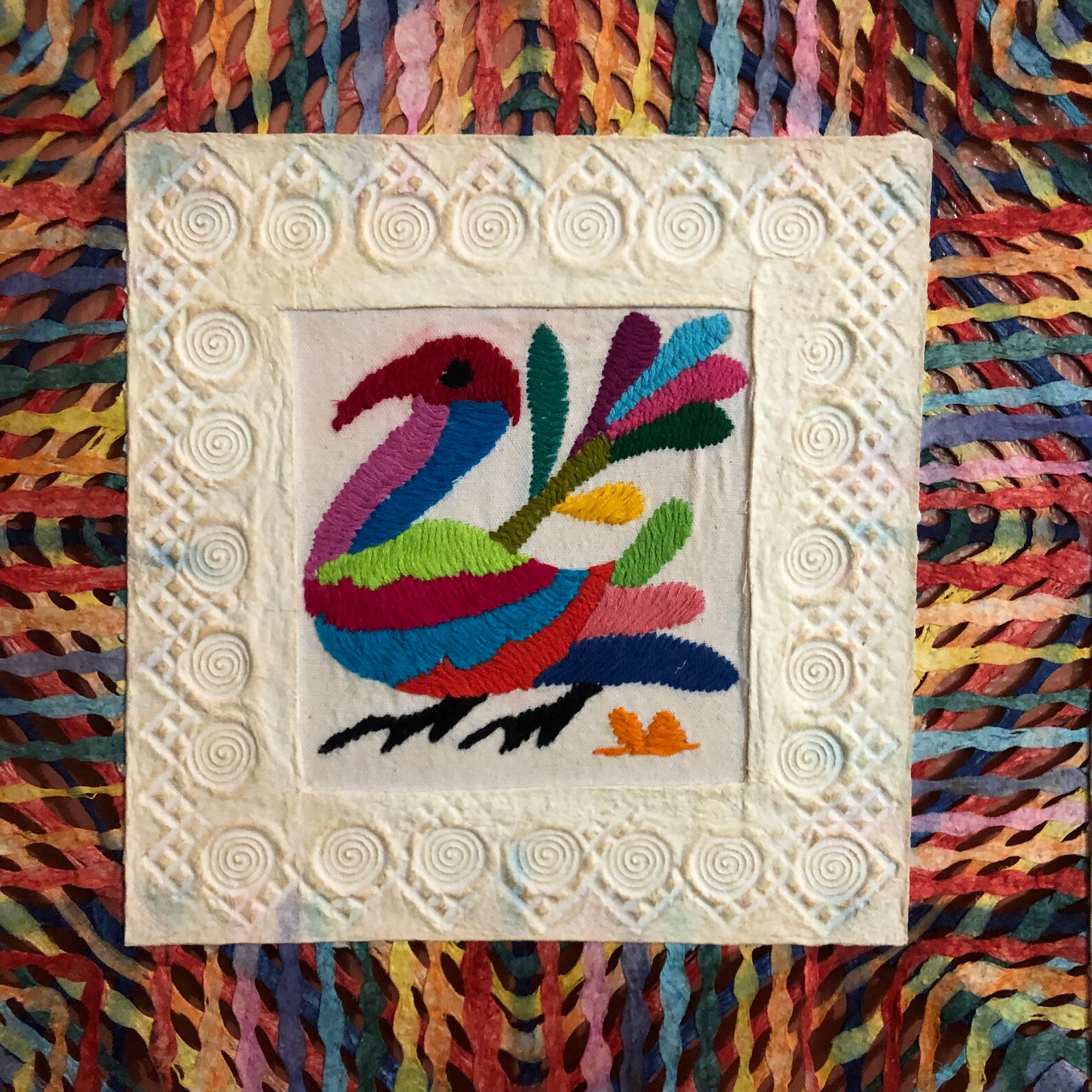 Amate Bark Paper Wall Art With Otomí Embroidered Designs 11 - Etsy