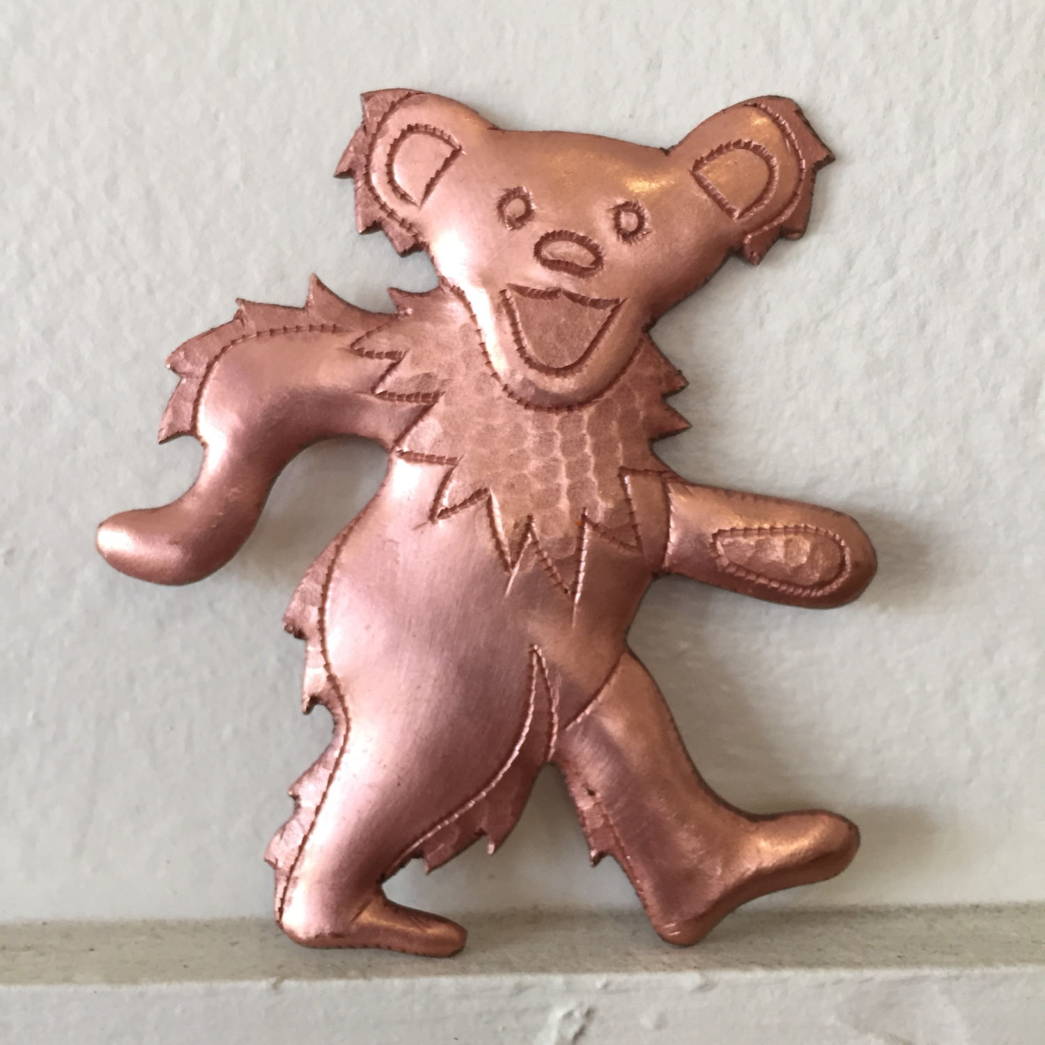 Handcrafted Pure Copper Dancing Bear Fridge Magnet