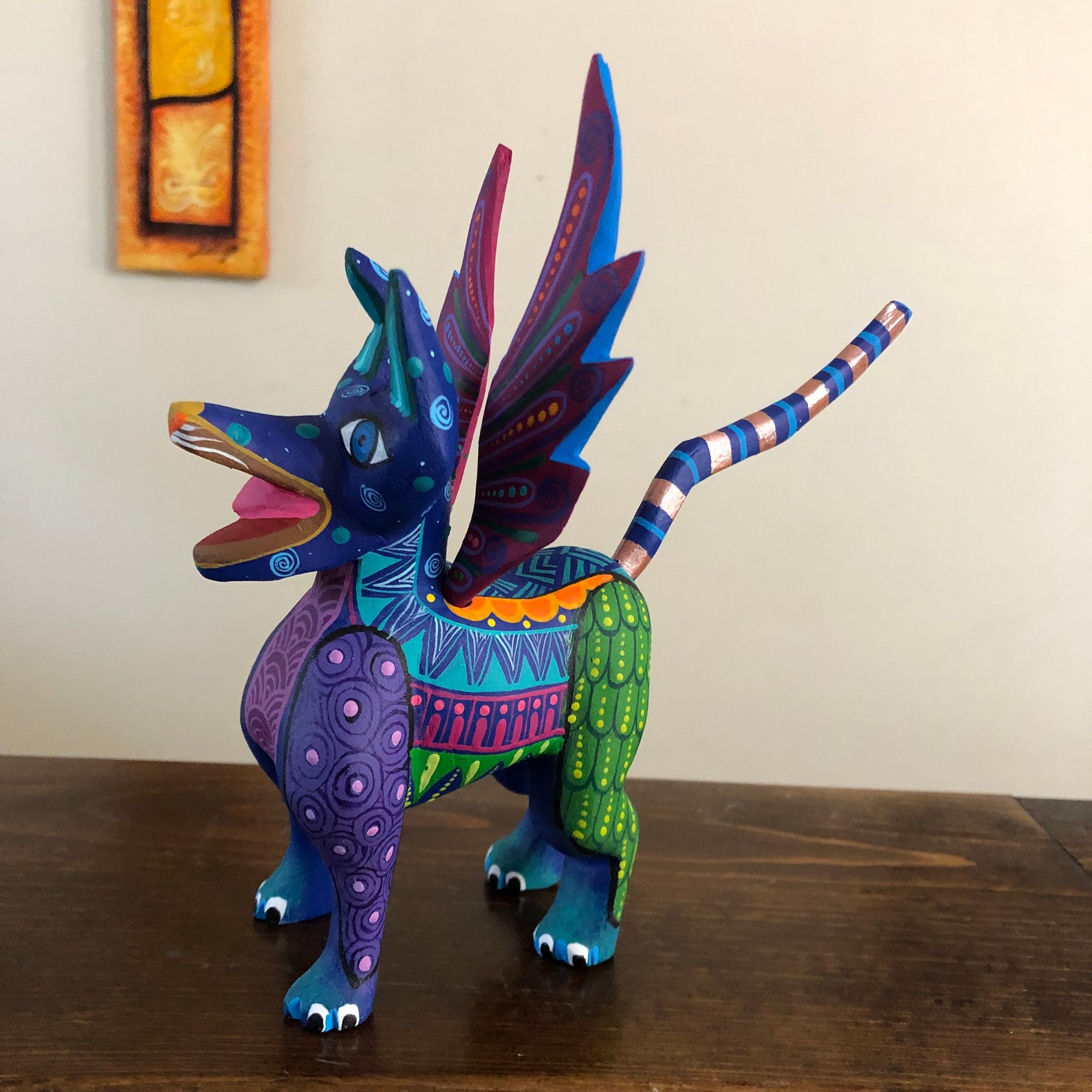 Alebrije Spirit Dog Handcrafted Wood Carving by Zeny Fuentes & - Etsy