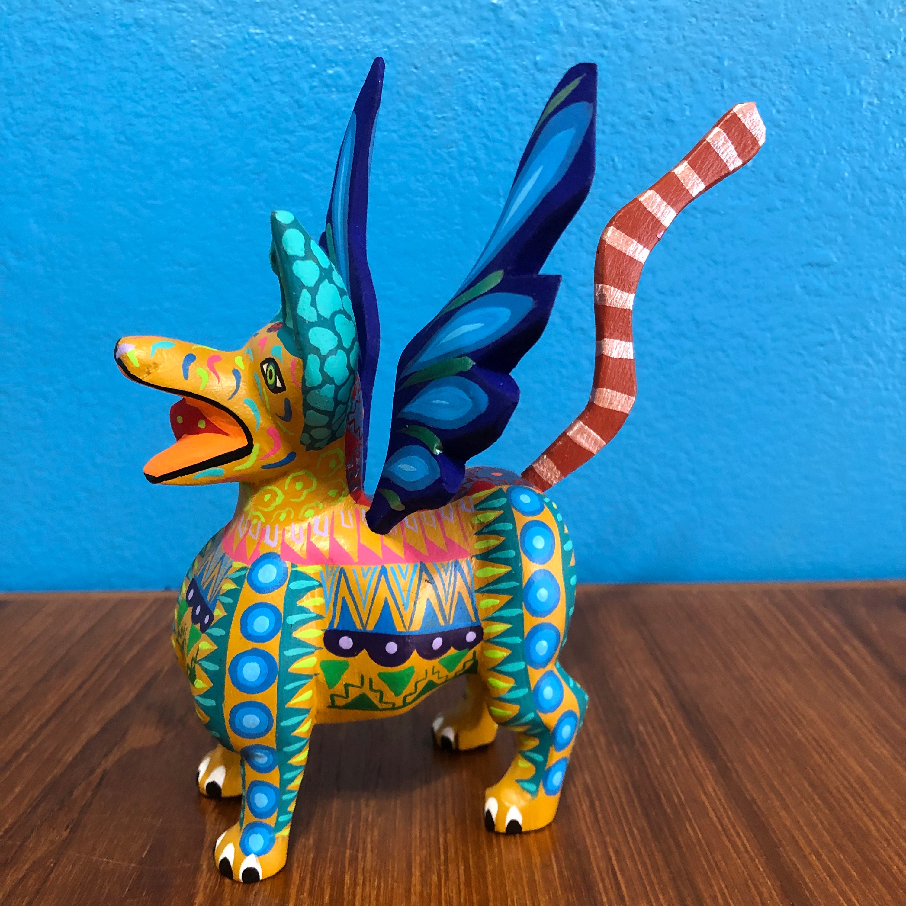 Alebrije Spirit Dog Handcrafted Wood Carving by Zeny Fuentes & Reyna ...