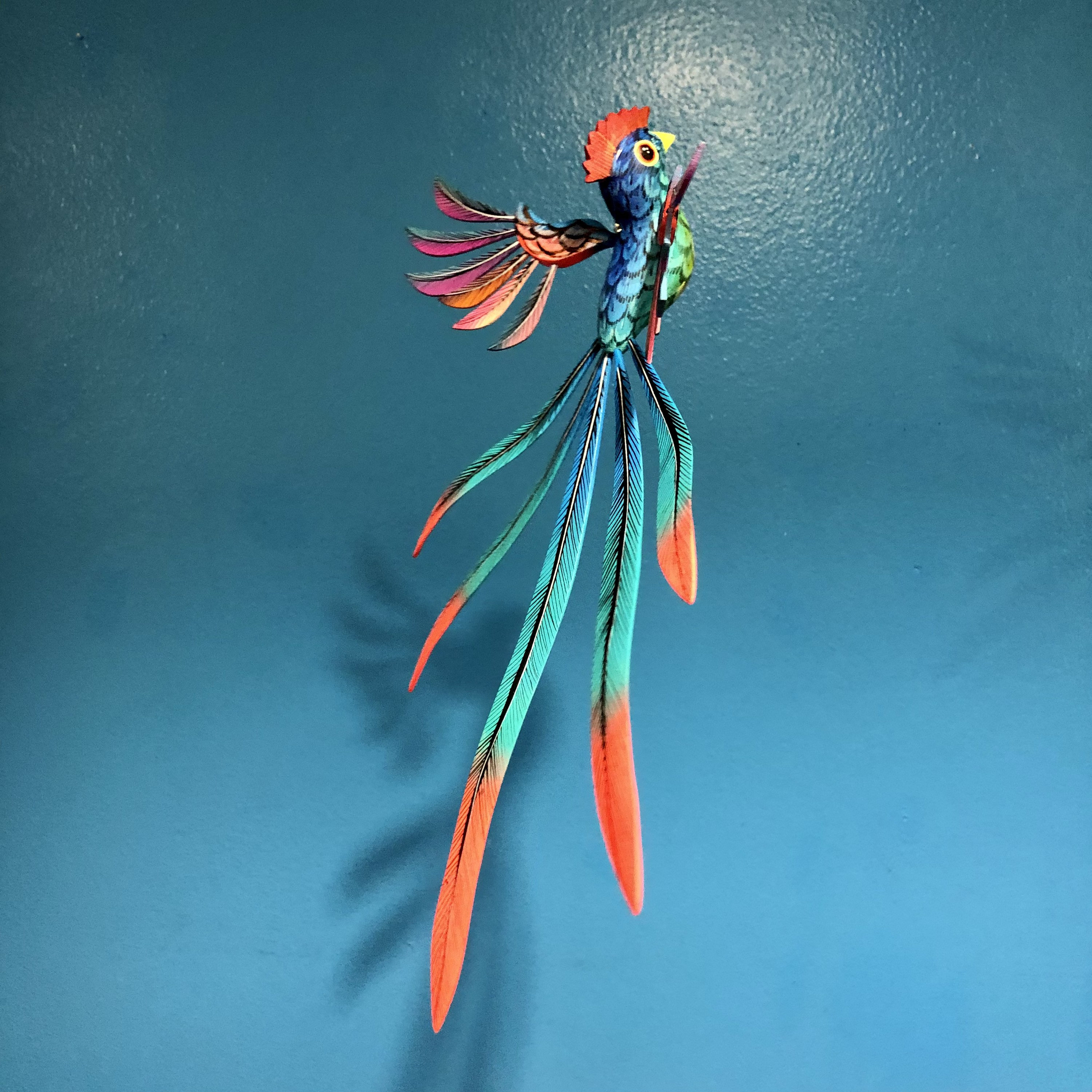 Alebrije Exotic Quetzal Bird Wood Carving by Roberto and Esperanza Martinez