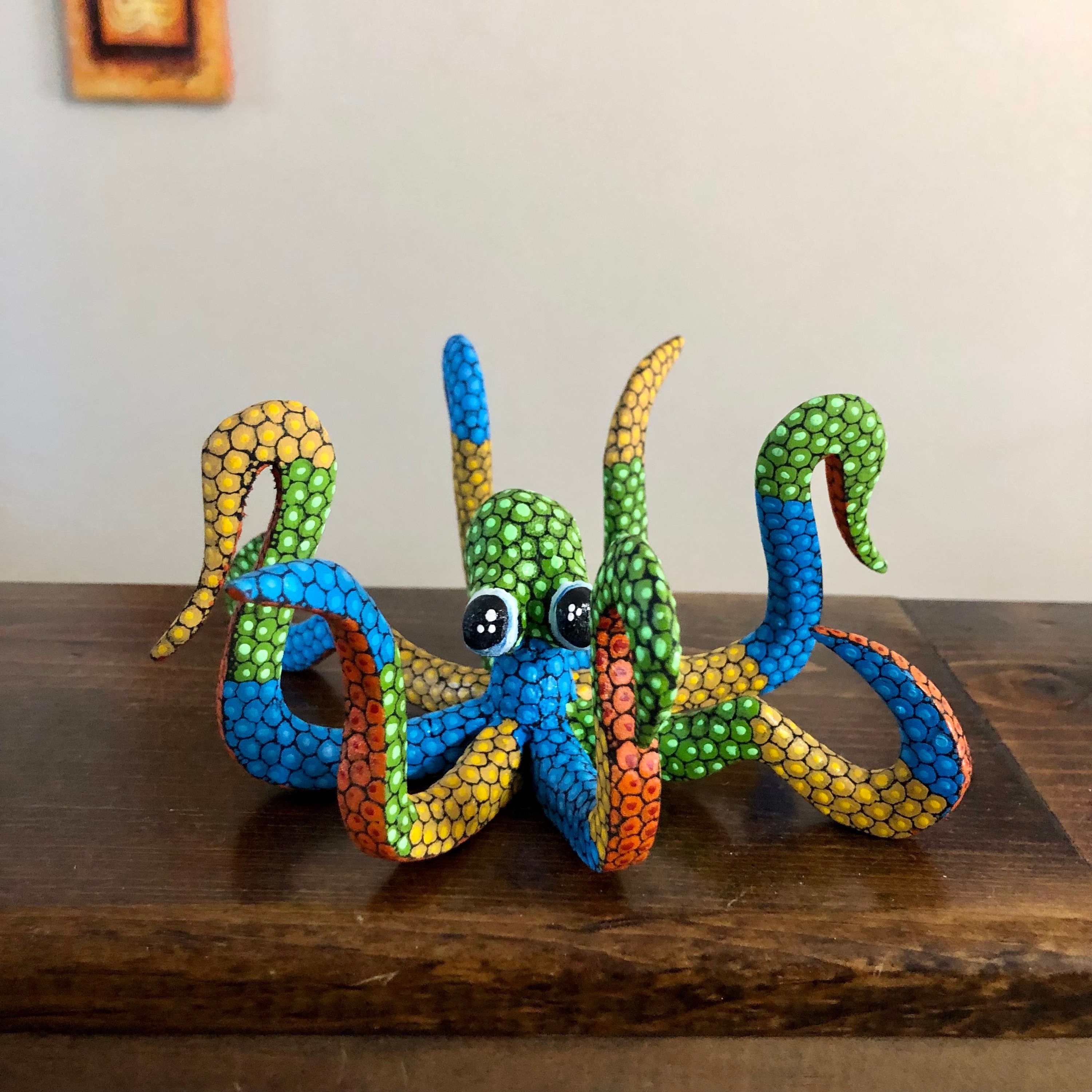 Alebrije Octopus Wood Carving by Esperanza Martinez from Oaxaca, Mexico.