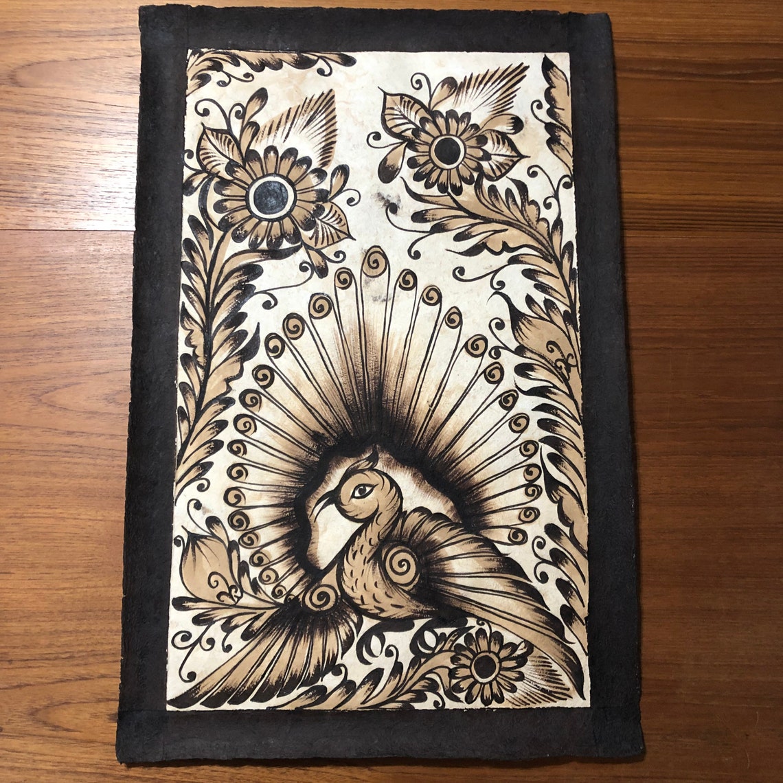 Handmade Amate Paper Wall Art From Mexico 15 1/2 X 23 1/4 | Etsy