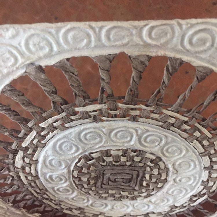 Handmade Amate Paper Wall Art with woven design