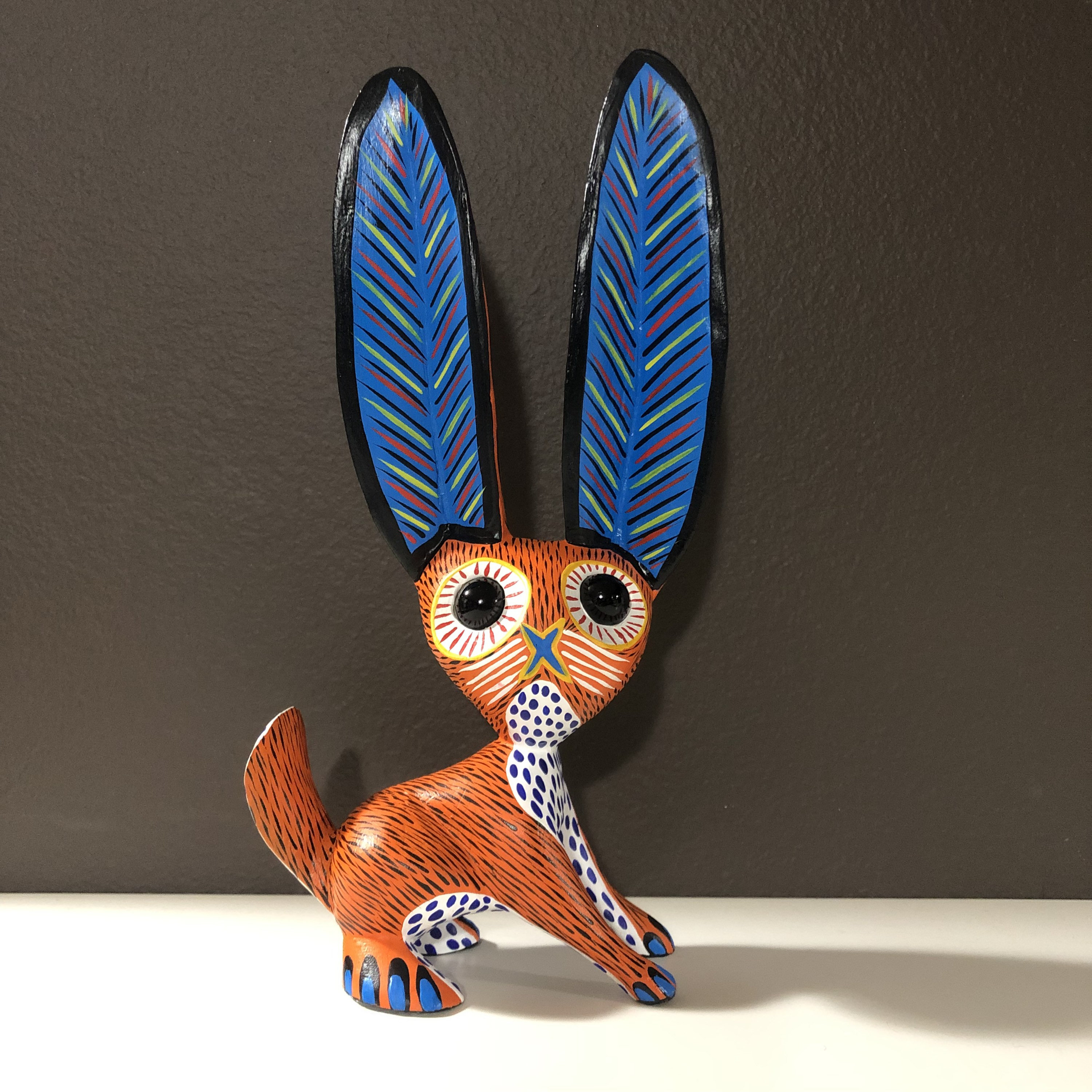 Alebrije Rabbit Wood Carving by Esperanza Martinez from Oaxaca, Mexico.