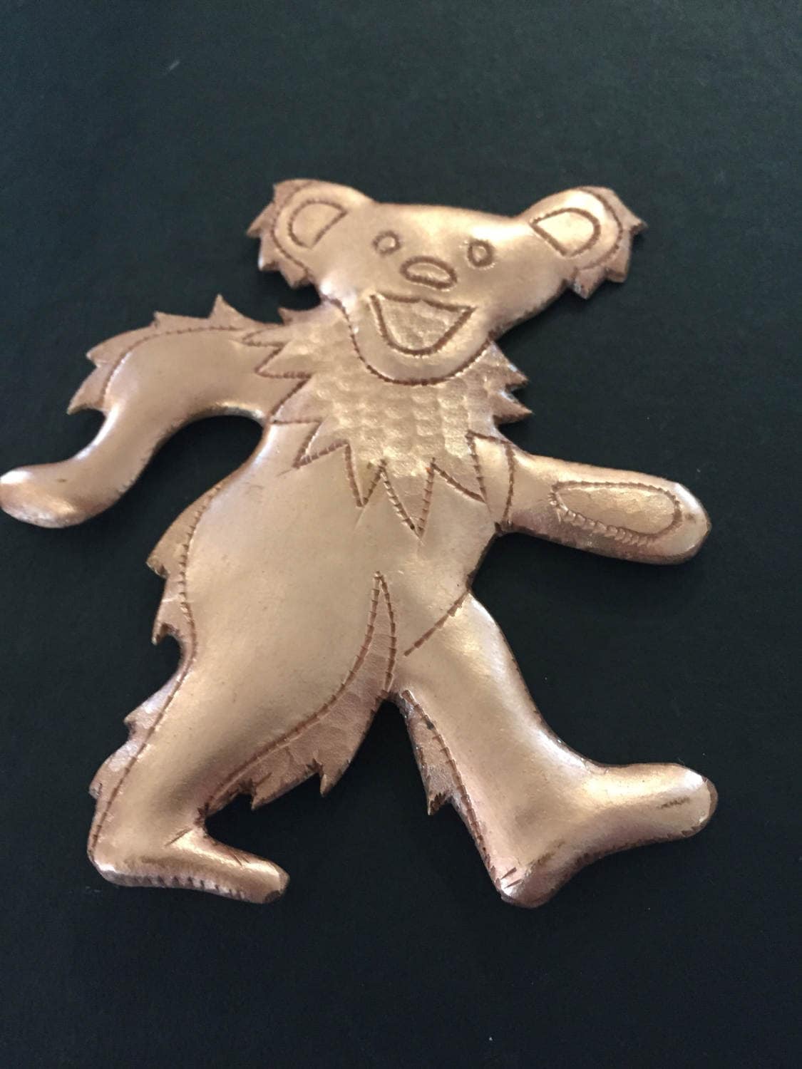 Handcrafted Pure Copper Dancing Bear Fridge Magnet
