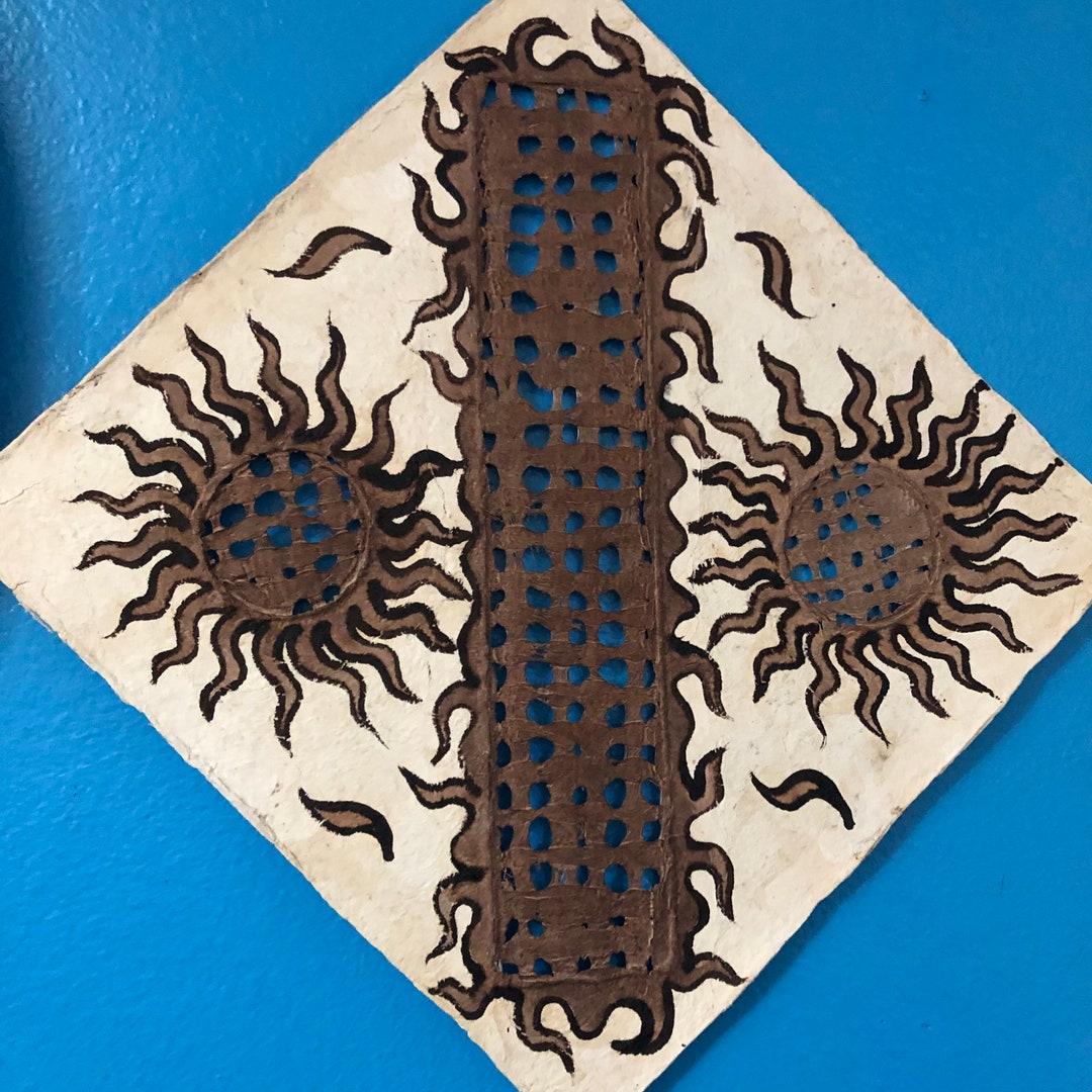 Handmade Amate Bark Paper Wall Art: Mexican Folk Art Sun Design - Etsy