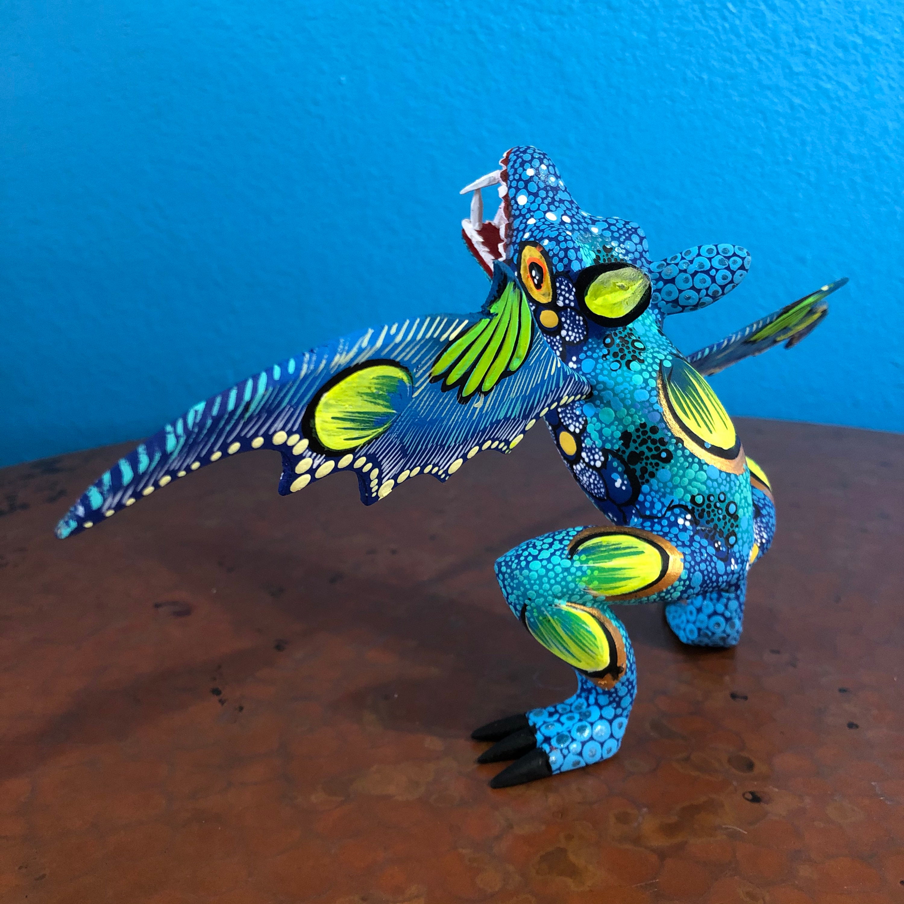 Alebrije Bat Wood Carving by Roberto and Esperanza Martinez from Oaxaca ...