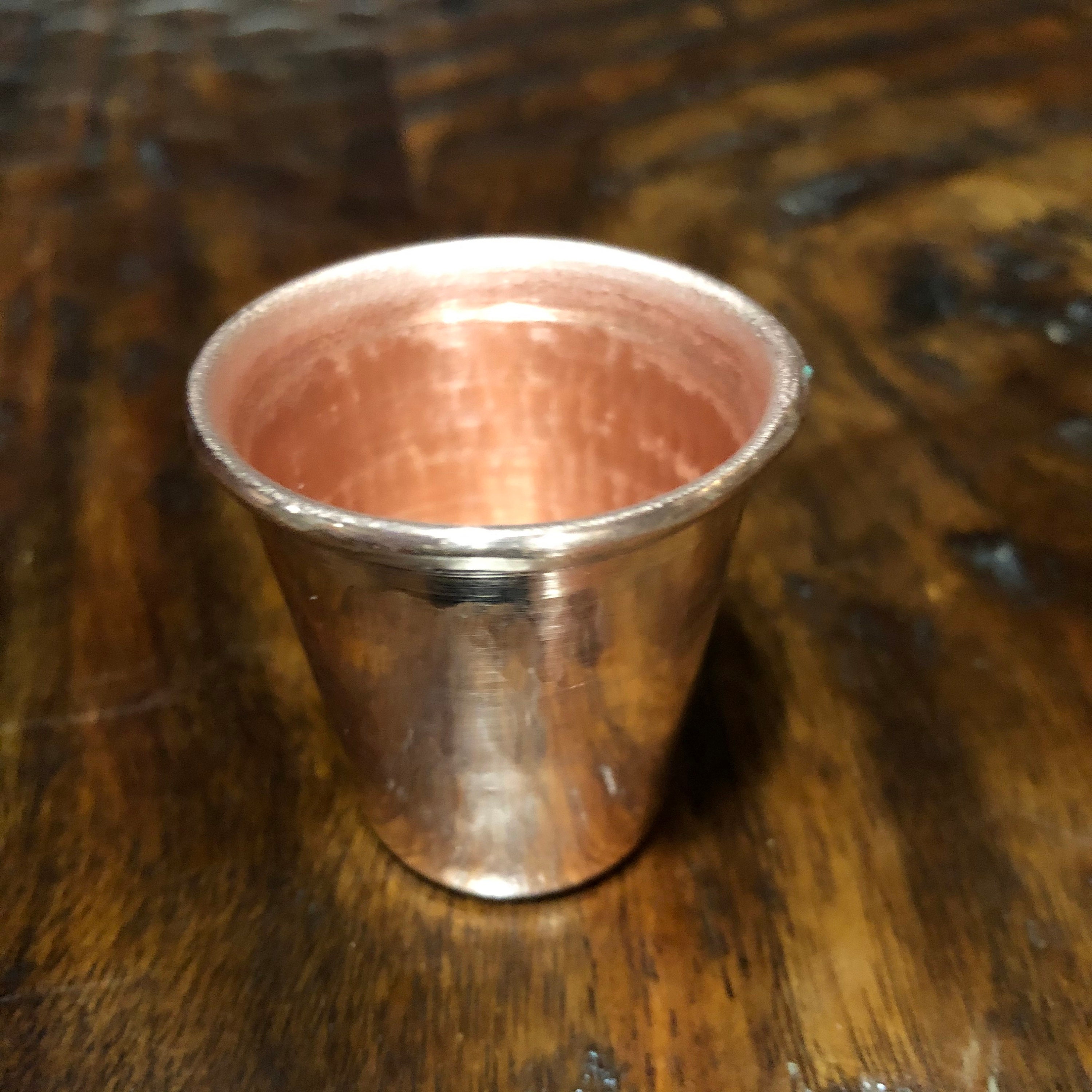 Handcrafted 1oz pure hammered copper shot glass tasting cup