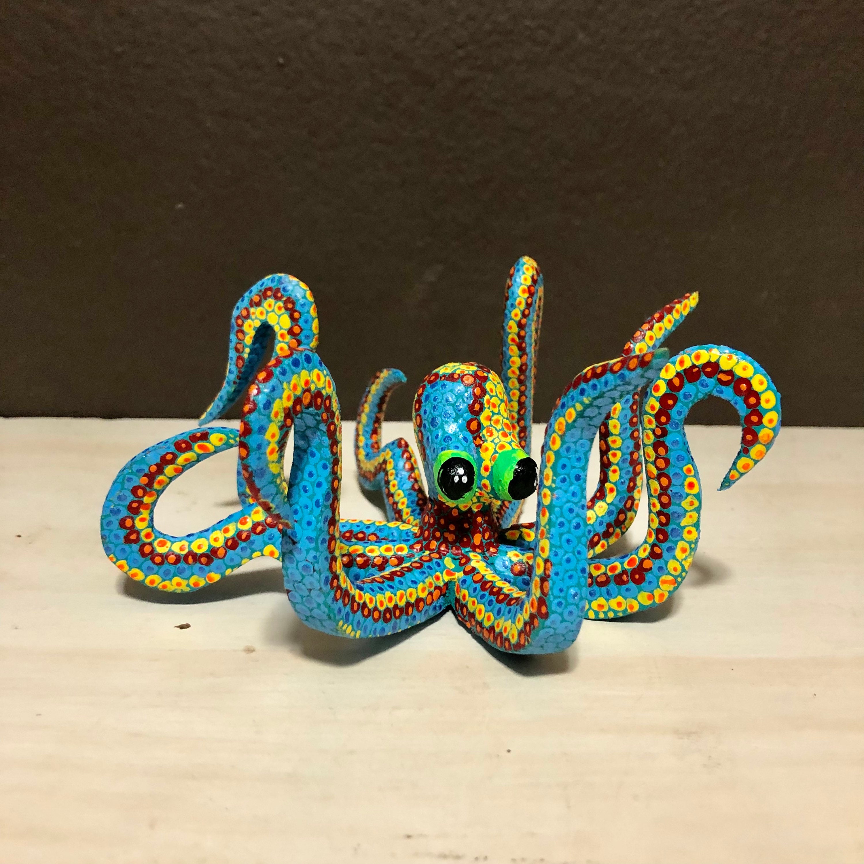 Alebrije Octopus Wood Carving by Esperanza Martinez from Oaxaca, Mexico.