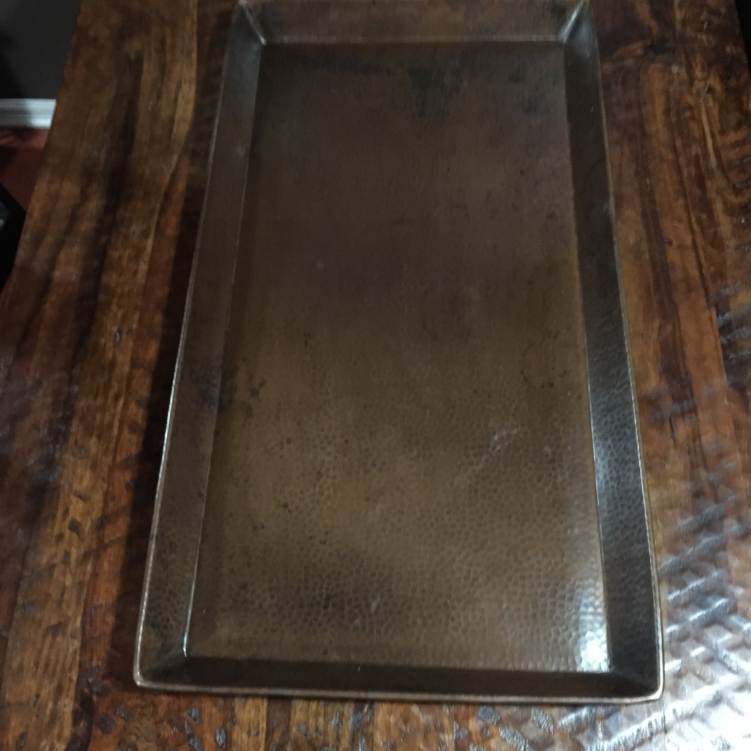 Large rectangular hammered copper tray handcrafted coffee table tray ...