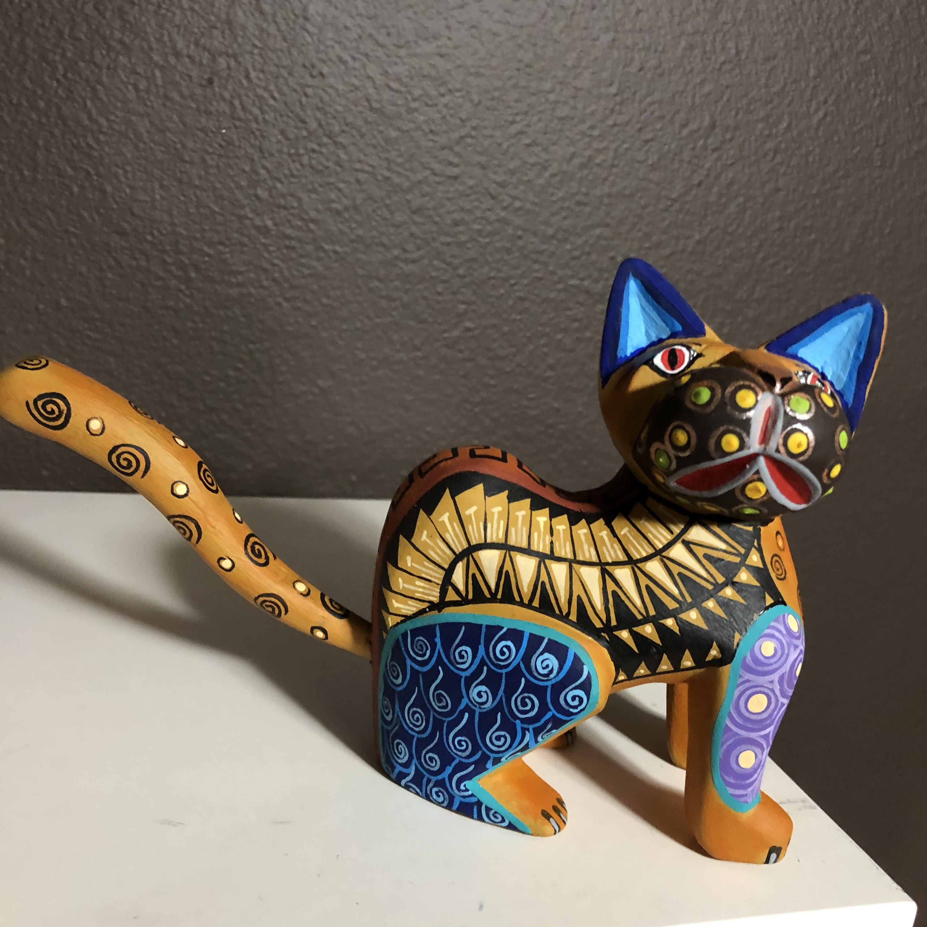 Alebrije Cat Handcrafted Wood Carving by Zeny Fuentes & Reyna Piña from ...
