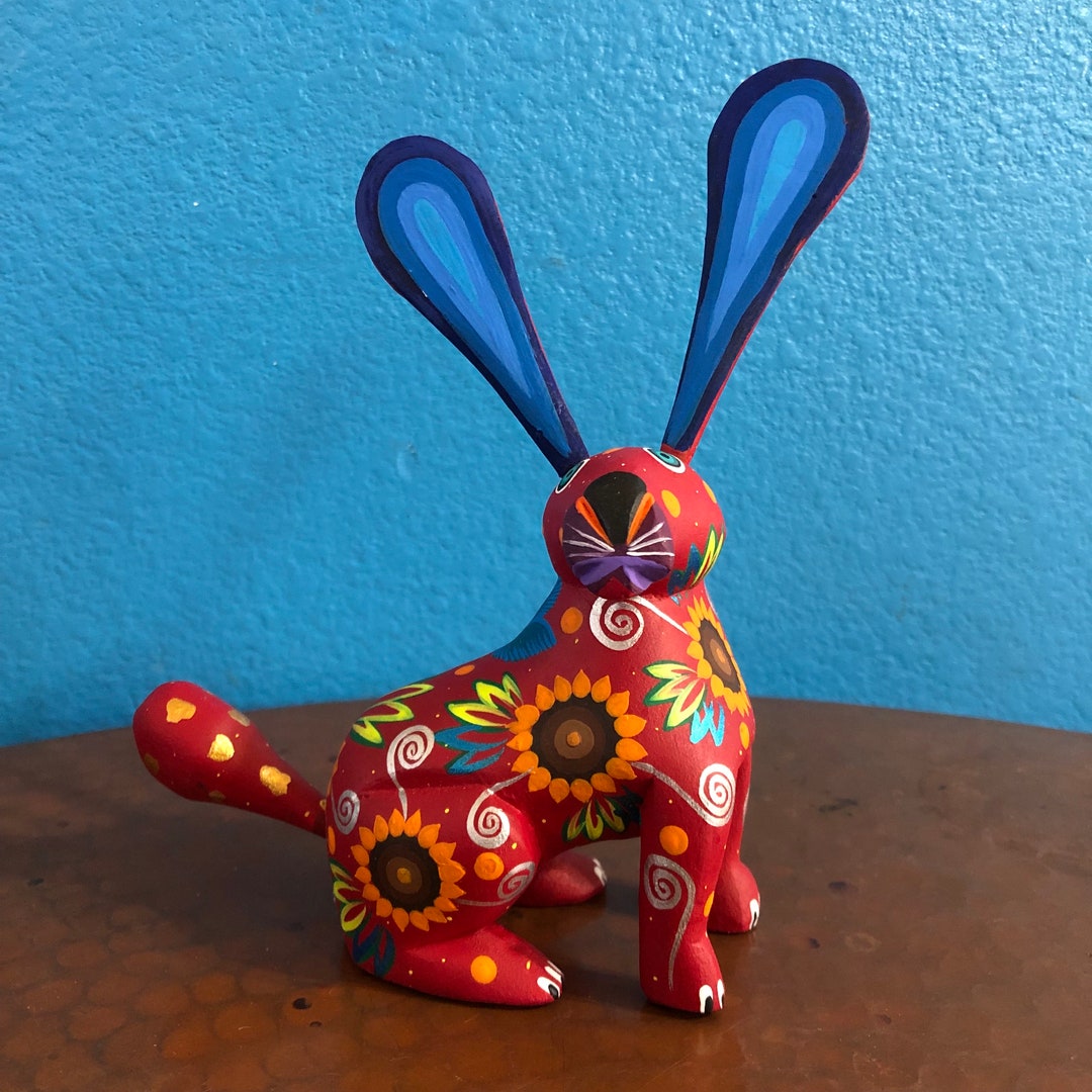 Alebrije Rabbit Handcrafted Wood Carving by Zeny Fuentes & Reyna Piña ...