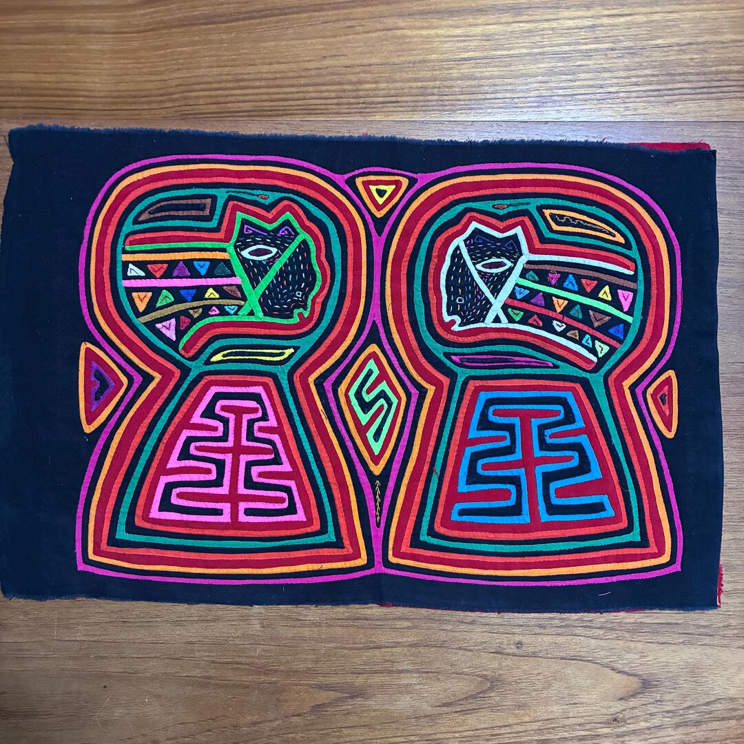 Authentic Guna (kuna) Mola Textile Art Panel - Hand-stitched Reverse ...