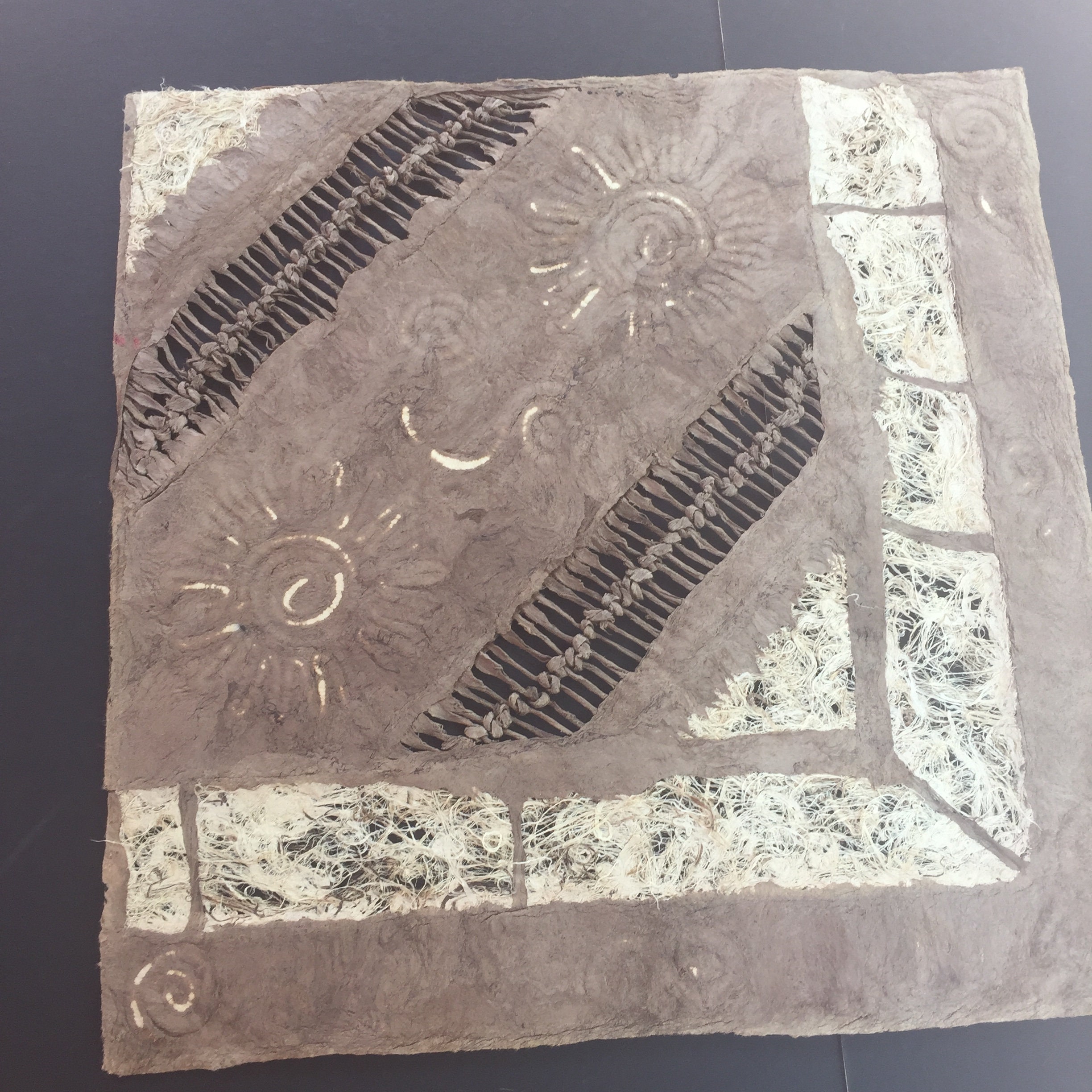 Amate Bark Paper Wall Art with Two Sun Design