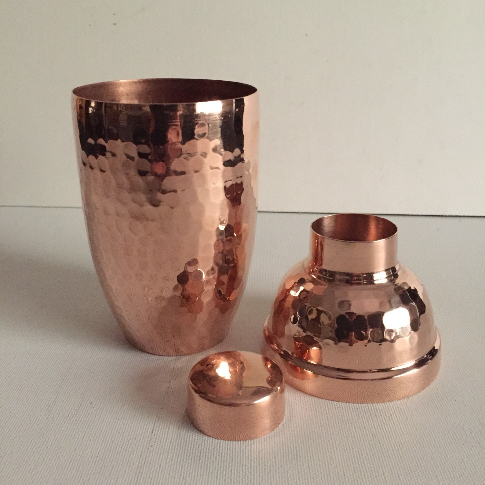 Pure Hammered Copper Cobbler Cocktail Shaker | Etsy