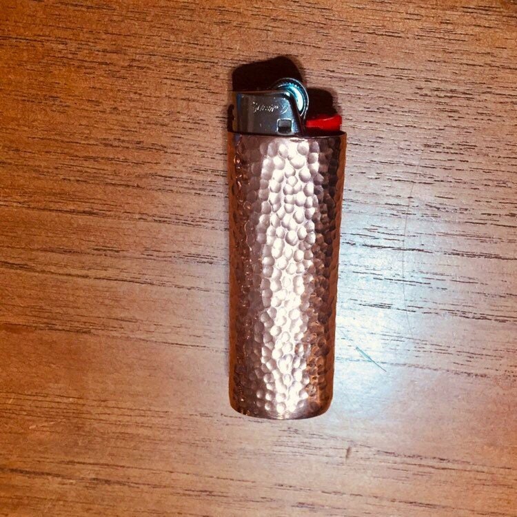 Handcrafted Pure Copper Lighter Cover with Hand Hammered Texture