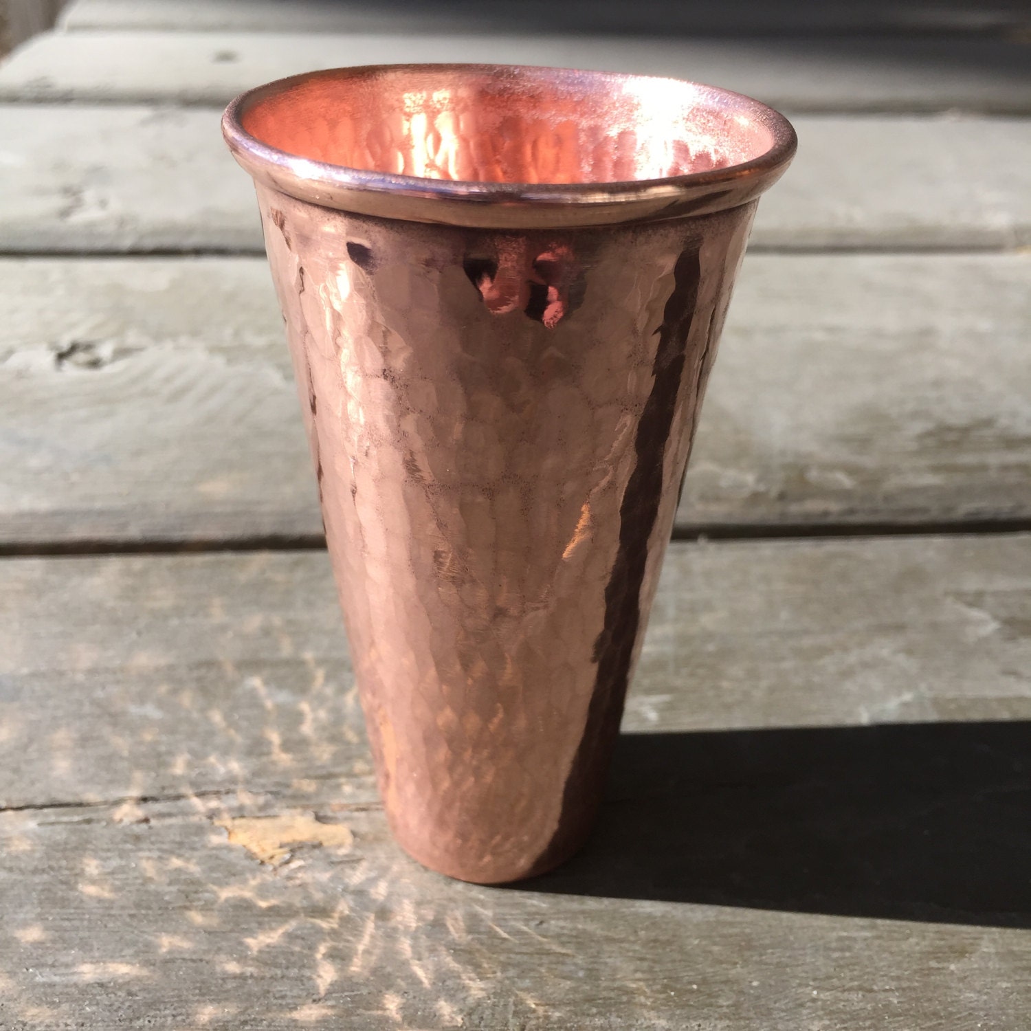 4-pk of 3 oz. pure hammered copper shot glass