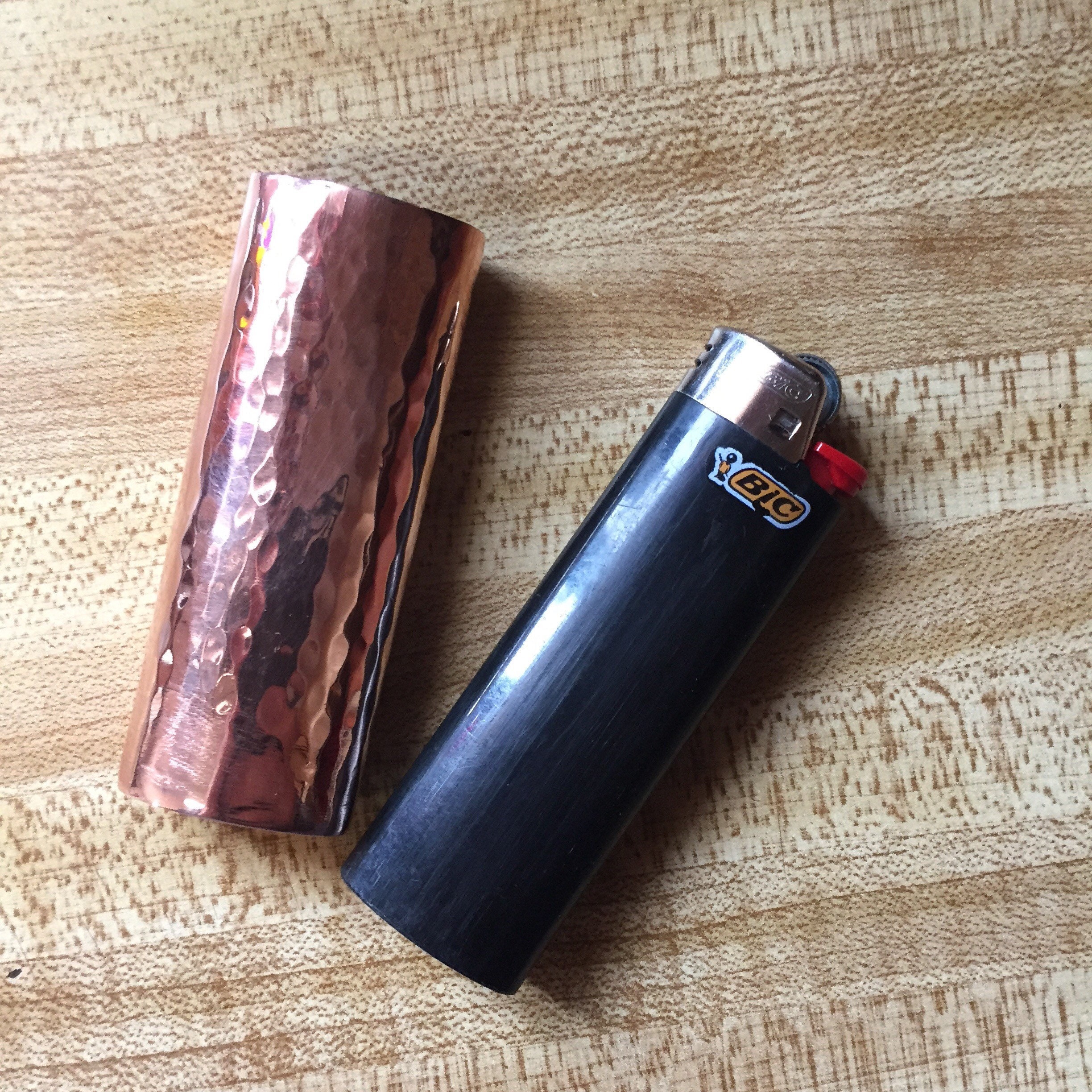 Handcrafted Pure Copper Lighter Cover with Light Hammered Texture