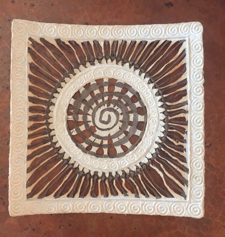 Amate Bark Paper Wall Art (11 3/4x11 3/4)