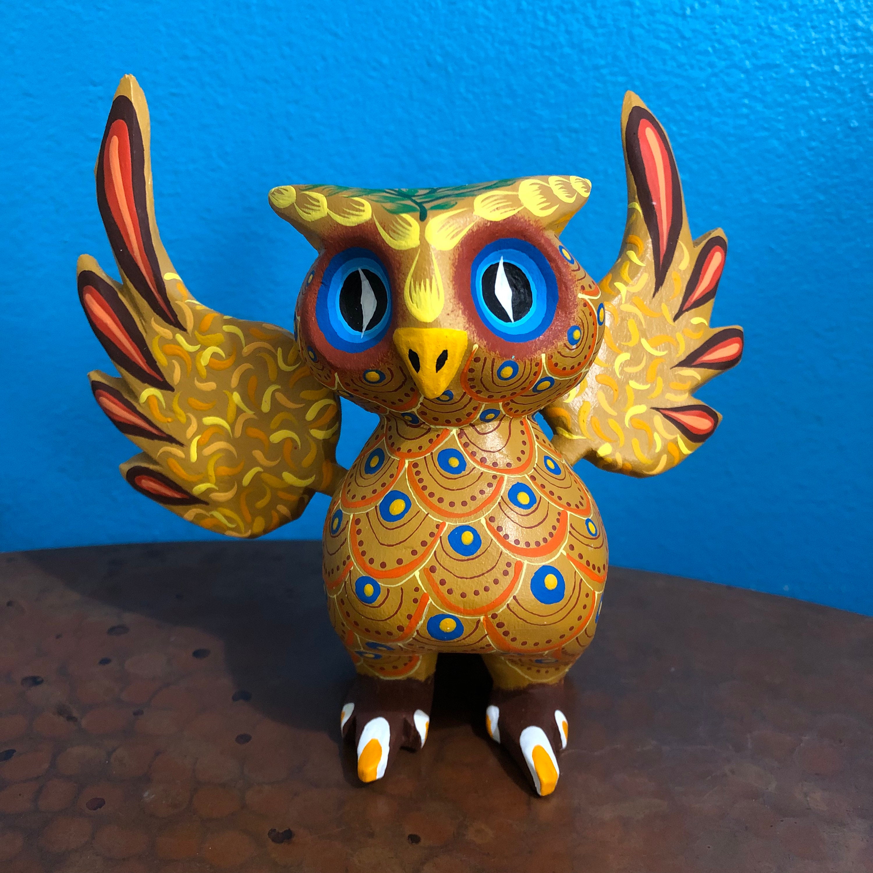 Alebrije Owl Handcrafted Wood Carving by Michelle Fuentes from Oaxaca ...