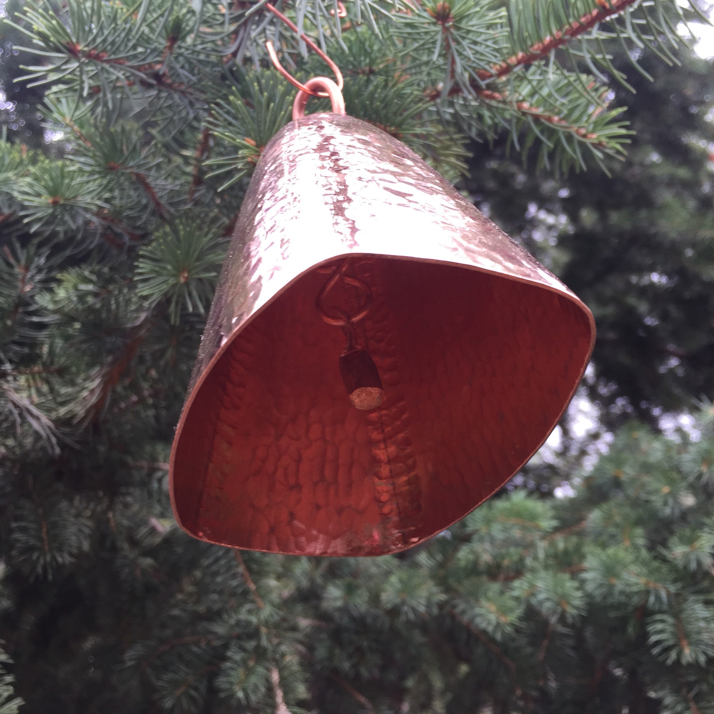 Pure Hammered Copper Cowbell (4)