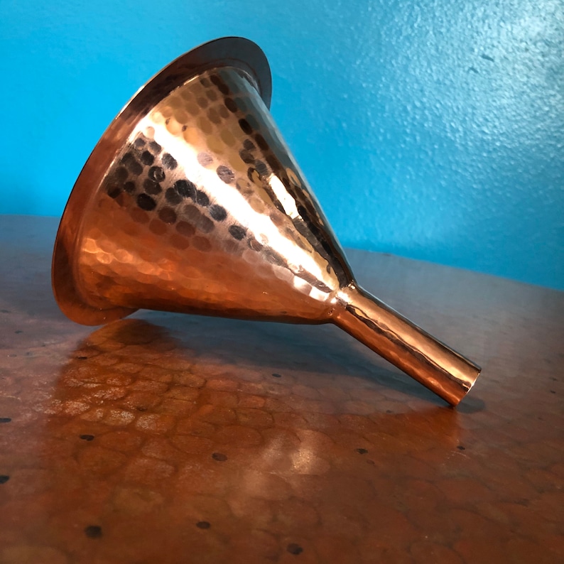 Handcrafted Pure Hammered Copper Funnel - Etsy