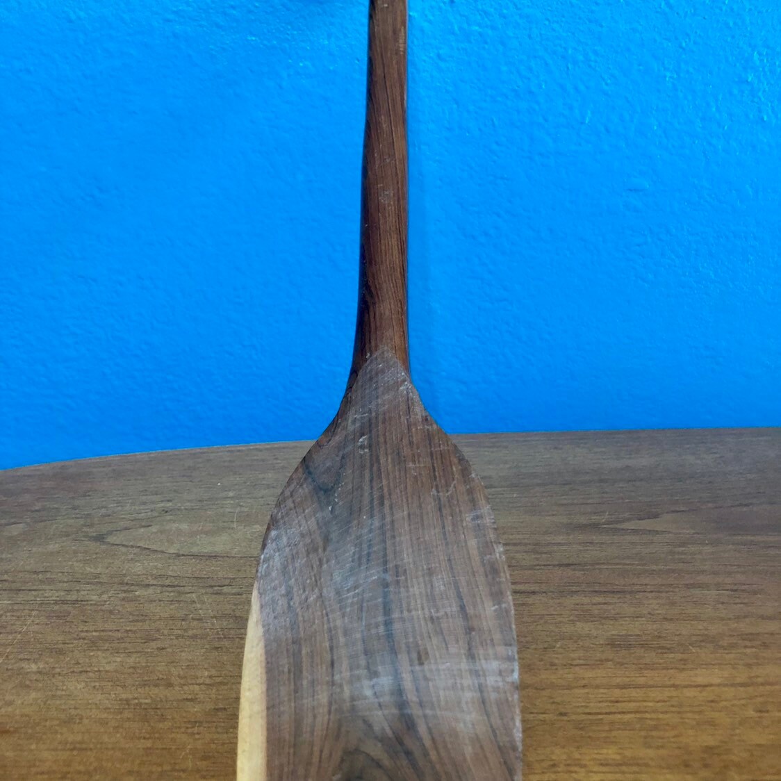 Hand carved wood spatula made with Guamuchil wood from Mexico