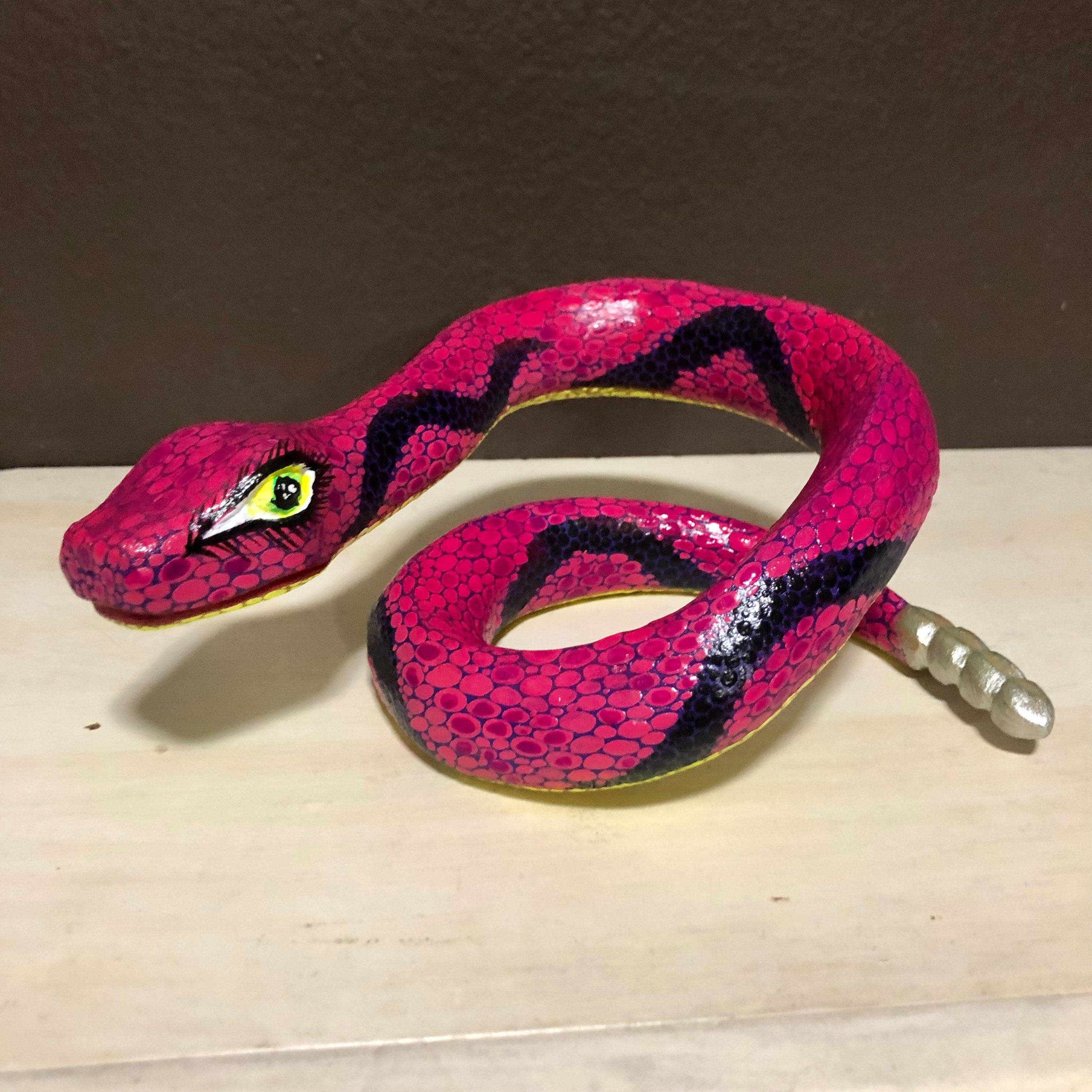 Alebrije Snake Wood Carving by Esperanza Martinez of Oaxaca, Mexico