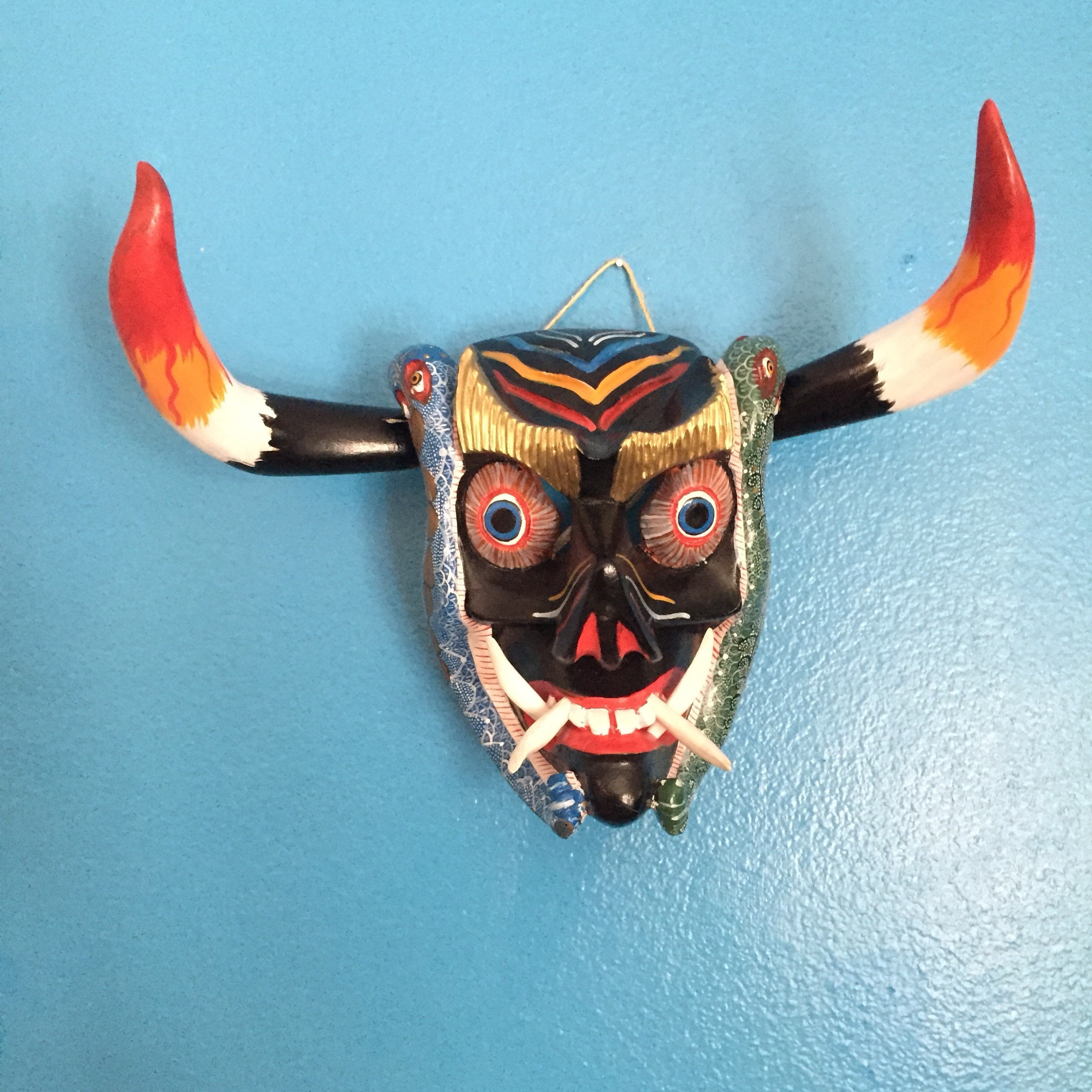 Medium Size Mexican Decorative Indigenous Diablo Devil Hand Carved Wood ...