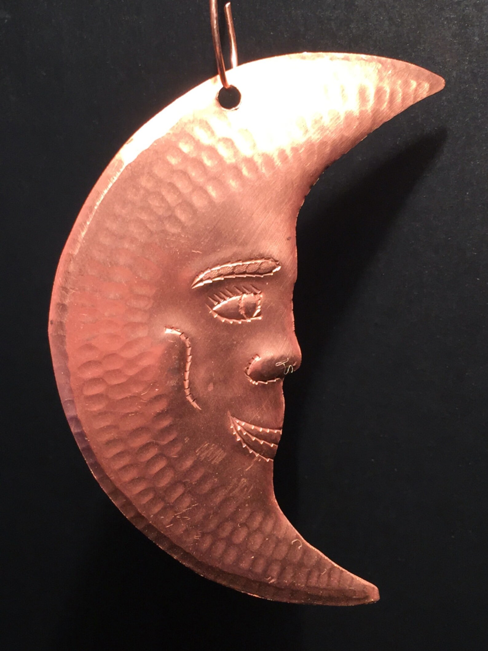 Handcrafted Hammered Copper Crescent Moon Christmas Tree Ornament - Etsy