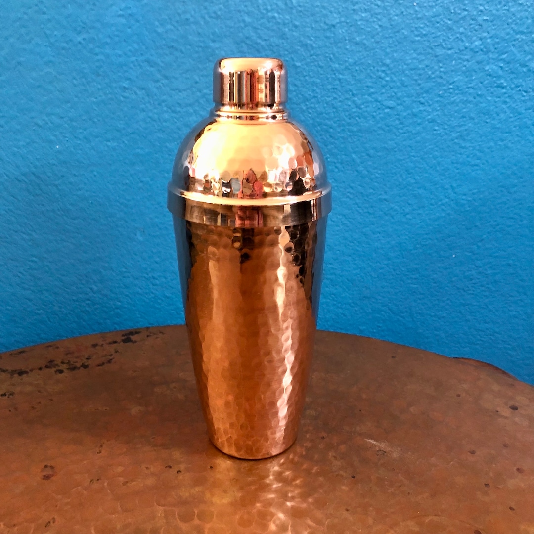 Pure Hammered Copper Cobbler Cocktail Shaker - Etsy