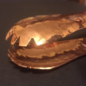Hammered Copper Serrated Ice Tongs - Etsy