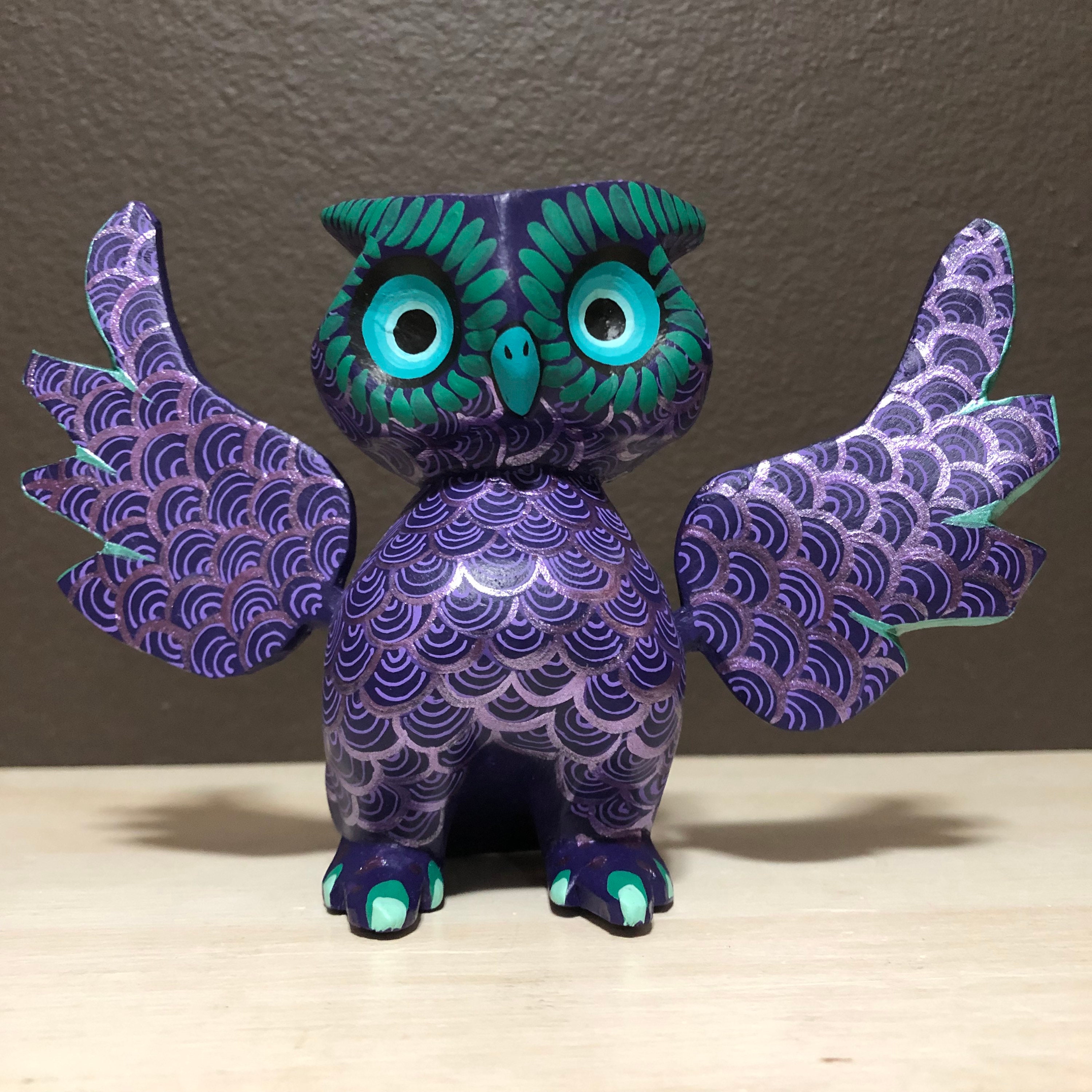 Alebrije Owl Handcrafted Wood Carving by Zeny Fuentes & Reyna Piña from ...