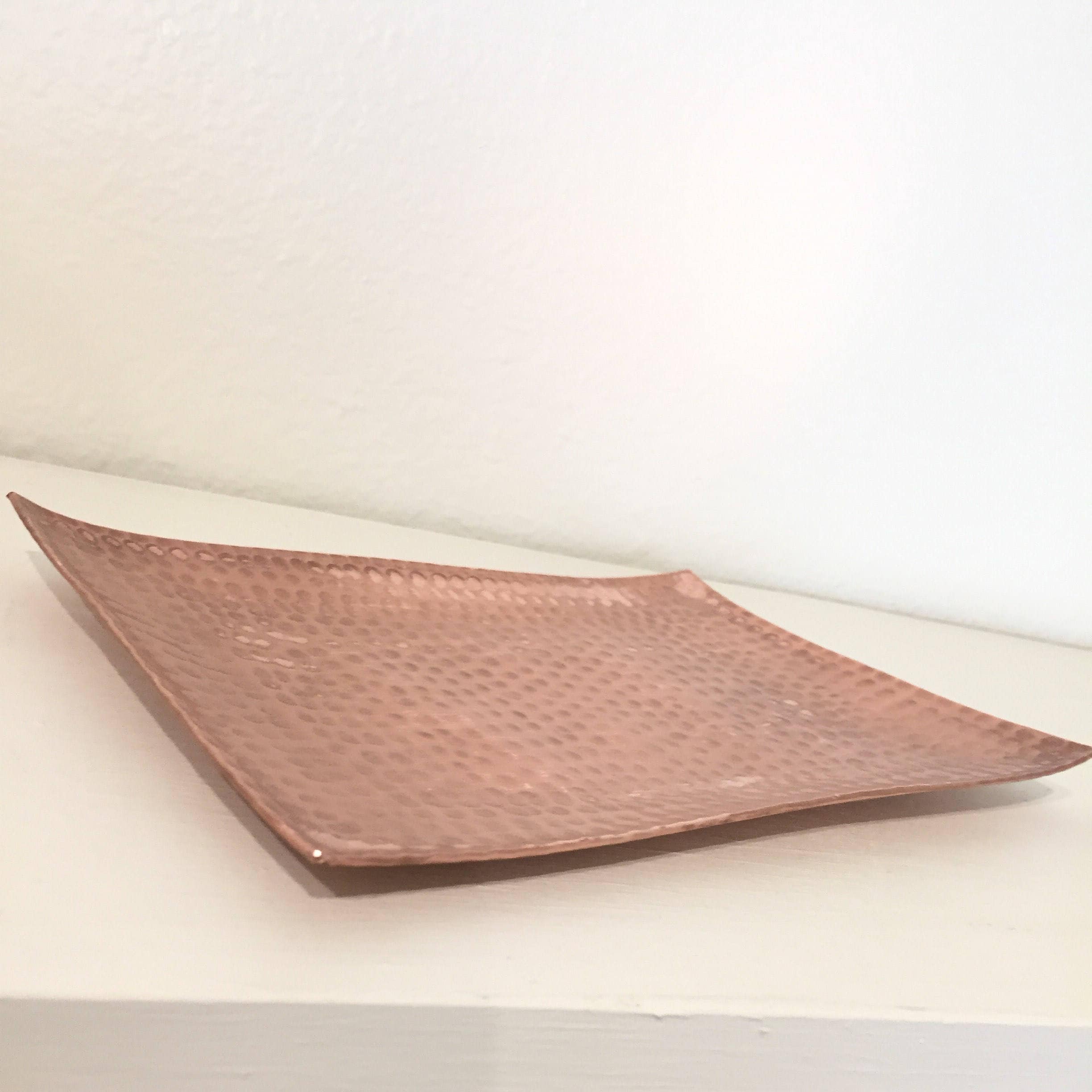 Pure Hammered Copper Valet Tray - 8 x 5