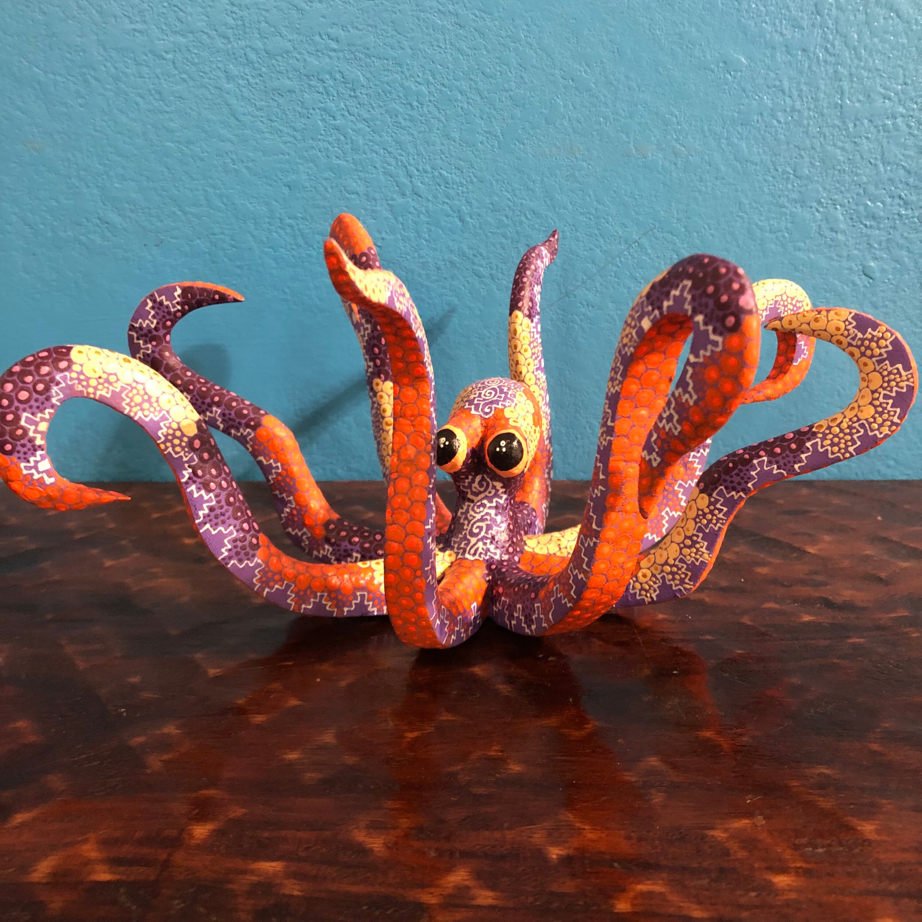 Alebrije Octopus Wood Carving by Esperanza Martinez from Oaxaca, Mexico.
