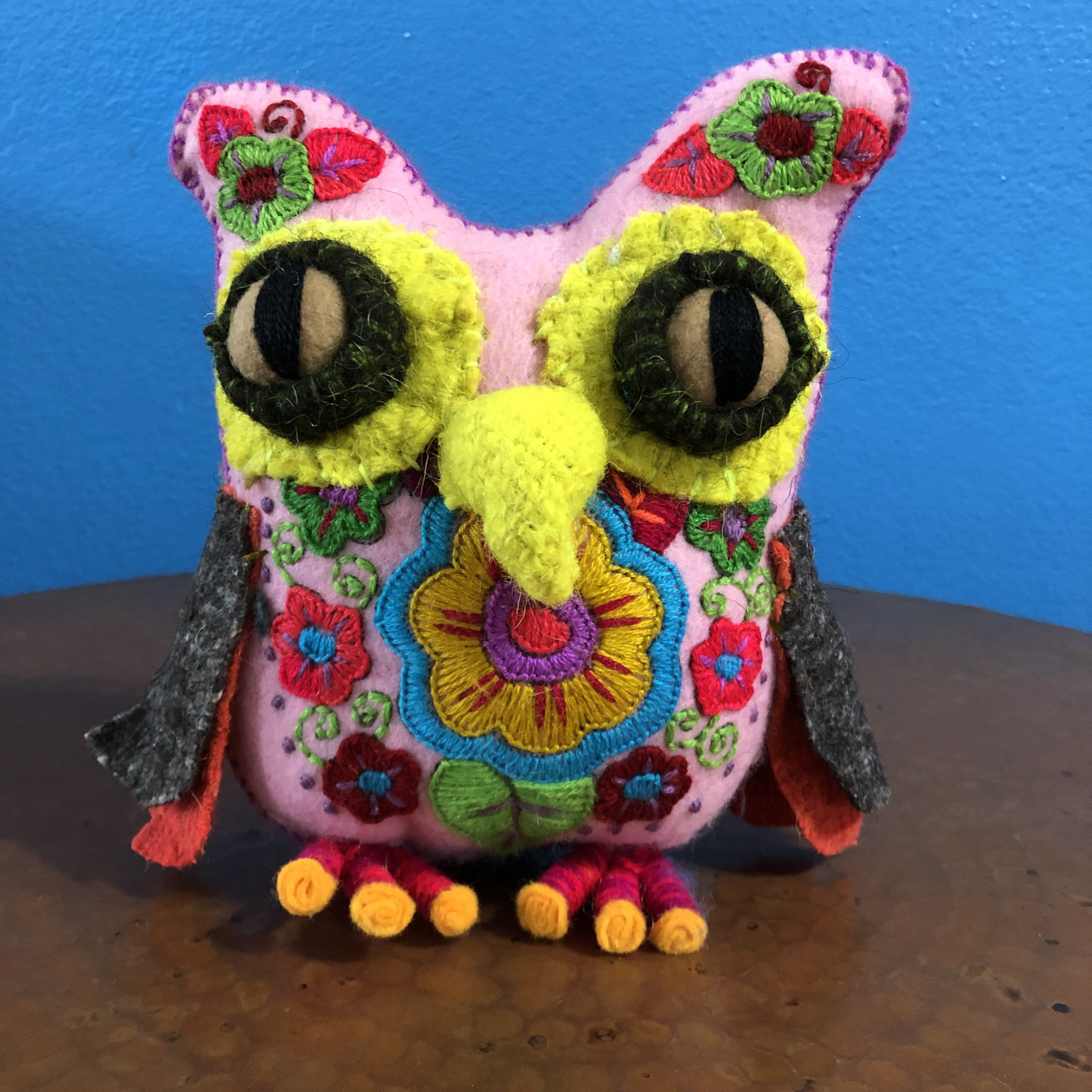 Hand Sewn Stuffed Animal Owl Plush Toy