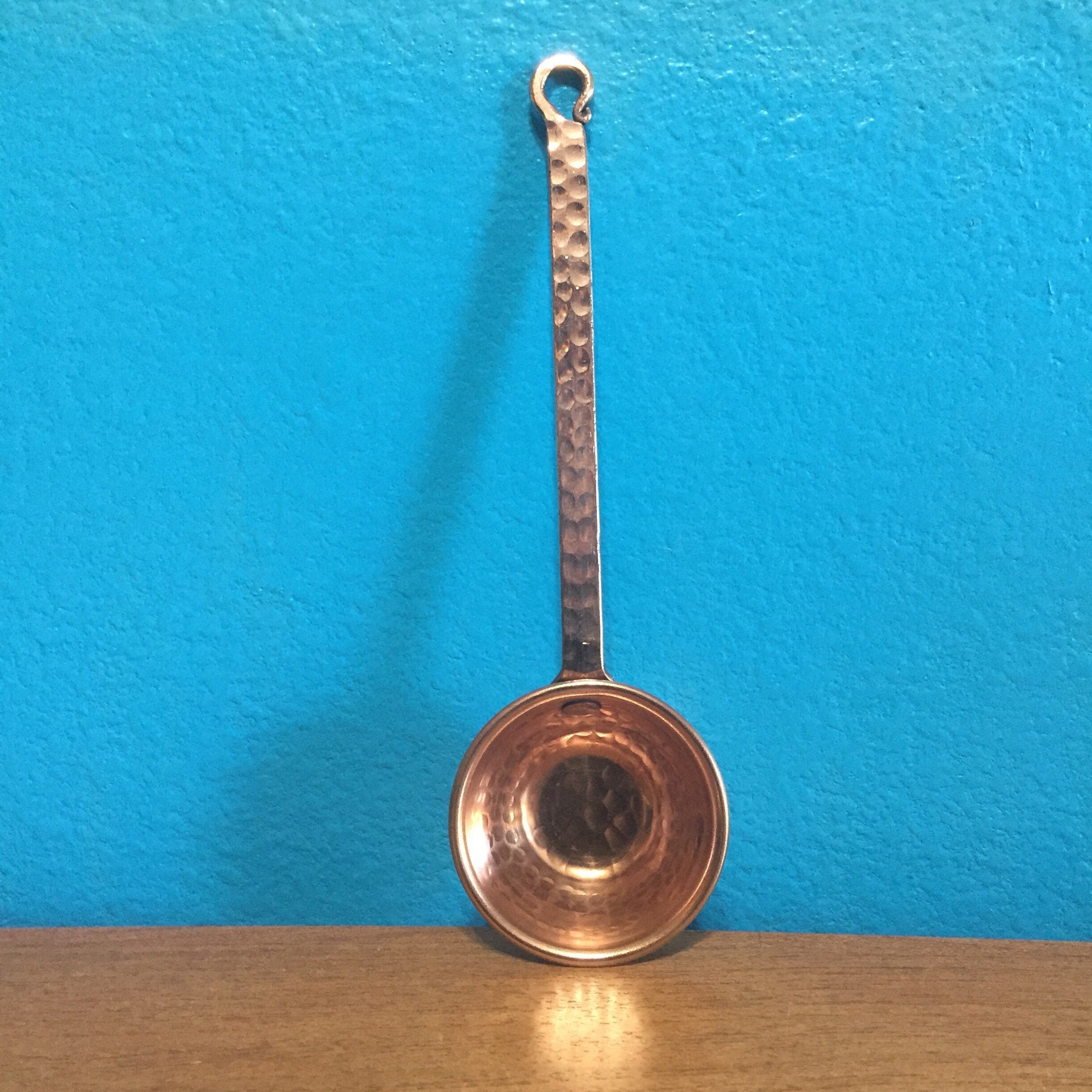 Hammered copper 1oz coffee scoop measuring spoon (2 tablespoons)