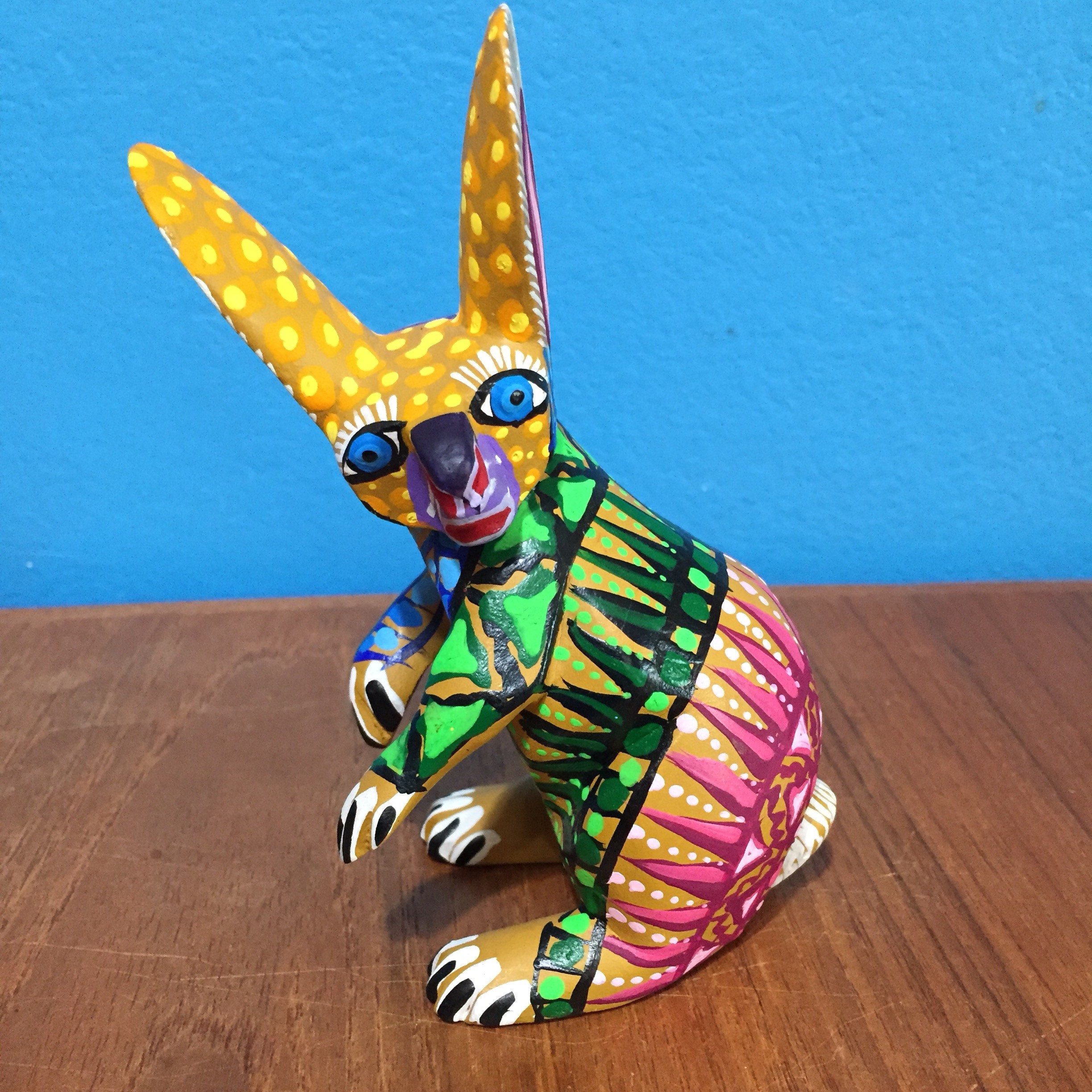 Alebrije Rabbit Handcrafted Wood Carving by Zeny Fuentes & Reyna Piña ...