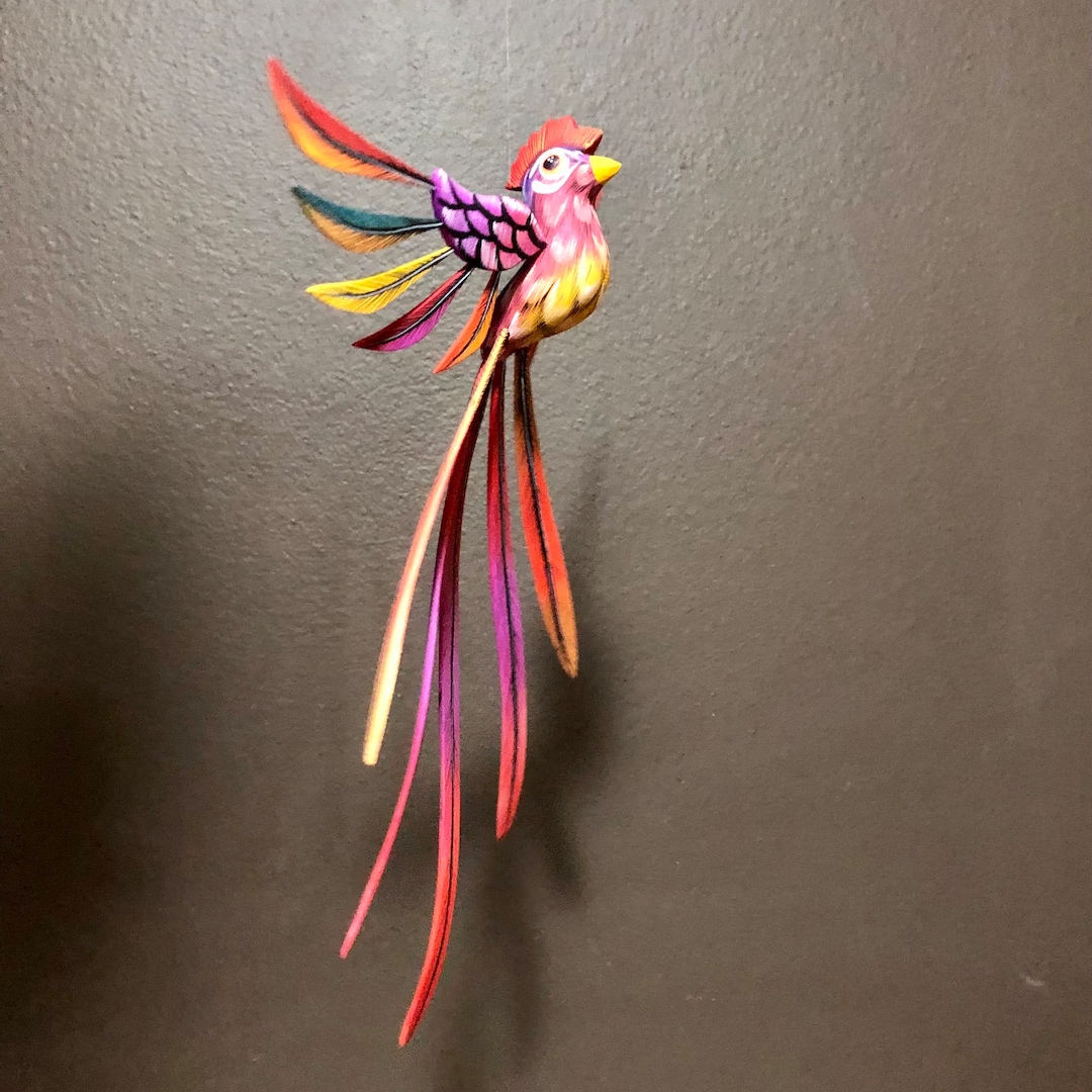Alebrije Exotic Quetzal Bird Wood Carving by Roberto and Esperanza ...