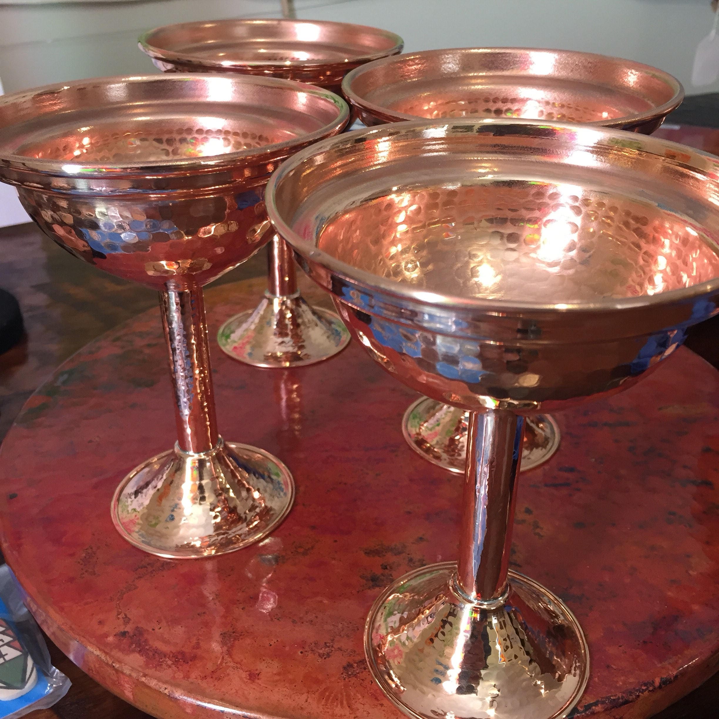 4-pk of 10oz Hammered Copper Chalices