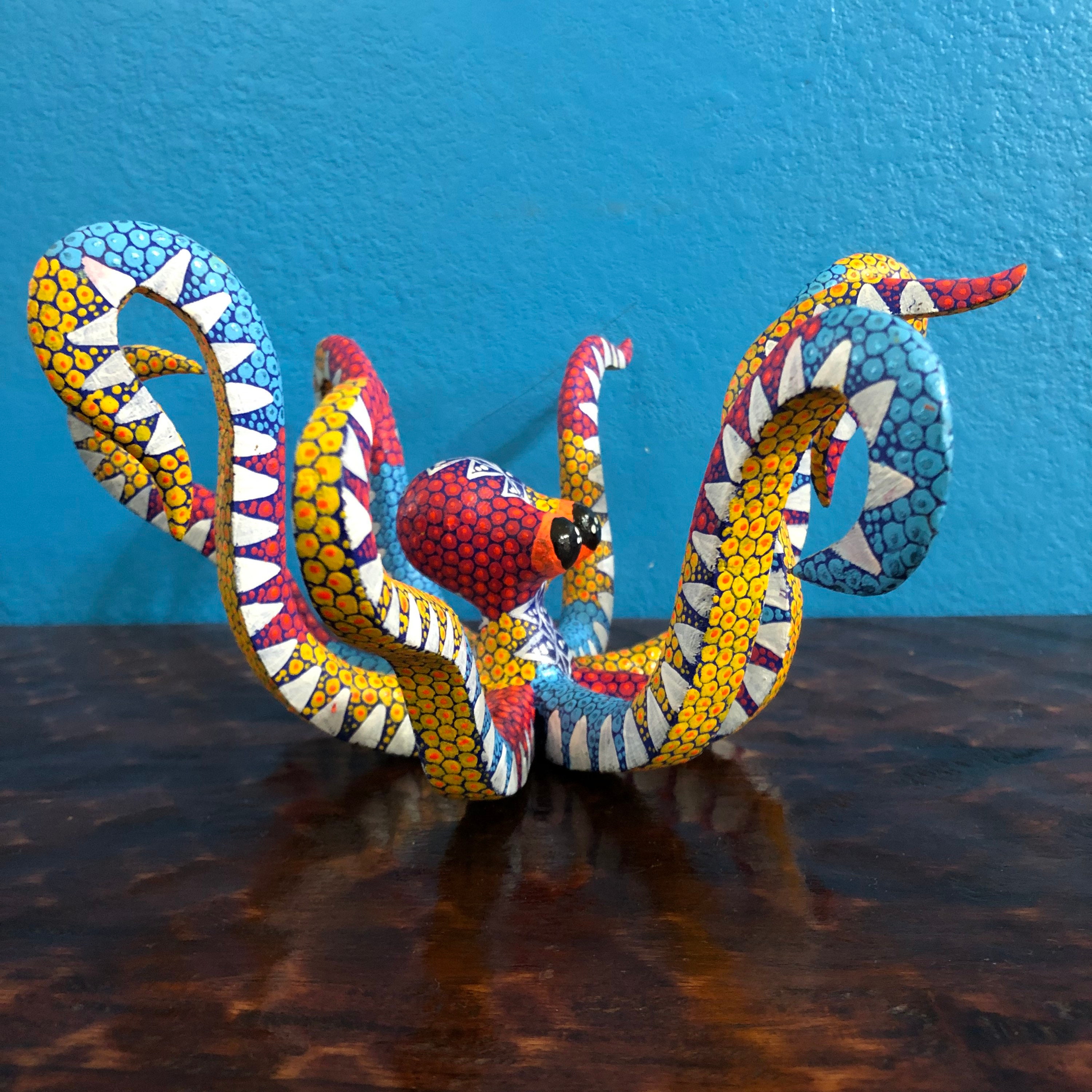 Alebrije Octopus Wood Carving by Esperanza Martinez from Oaxaca, Mexico.