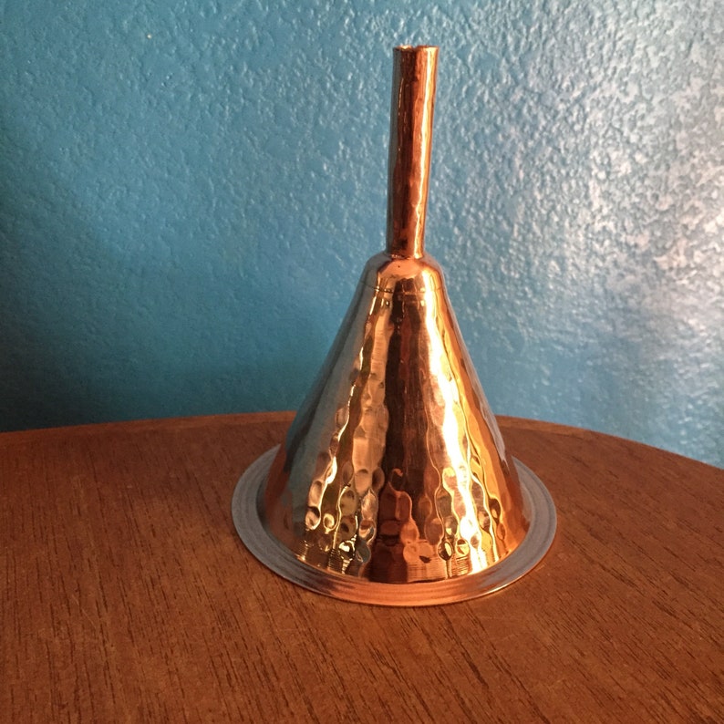 Handcrafted Pure Hammered Copper Funnel | Etsy