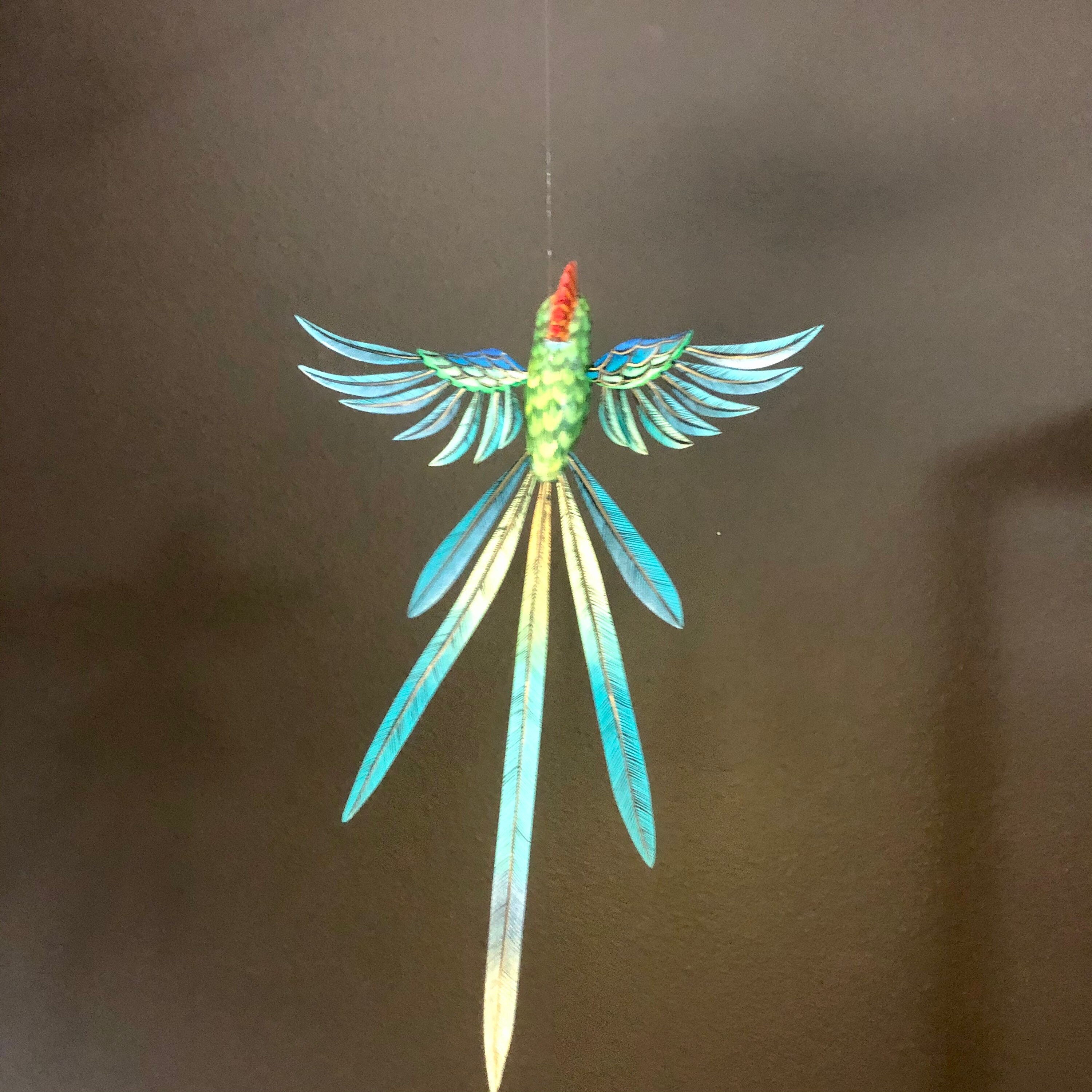 Alebrije Exotic Quetzal Bird Wood Carving by Roberto and Esperanza Martinez