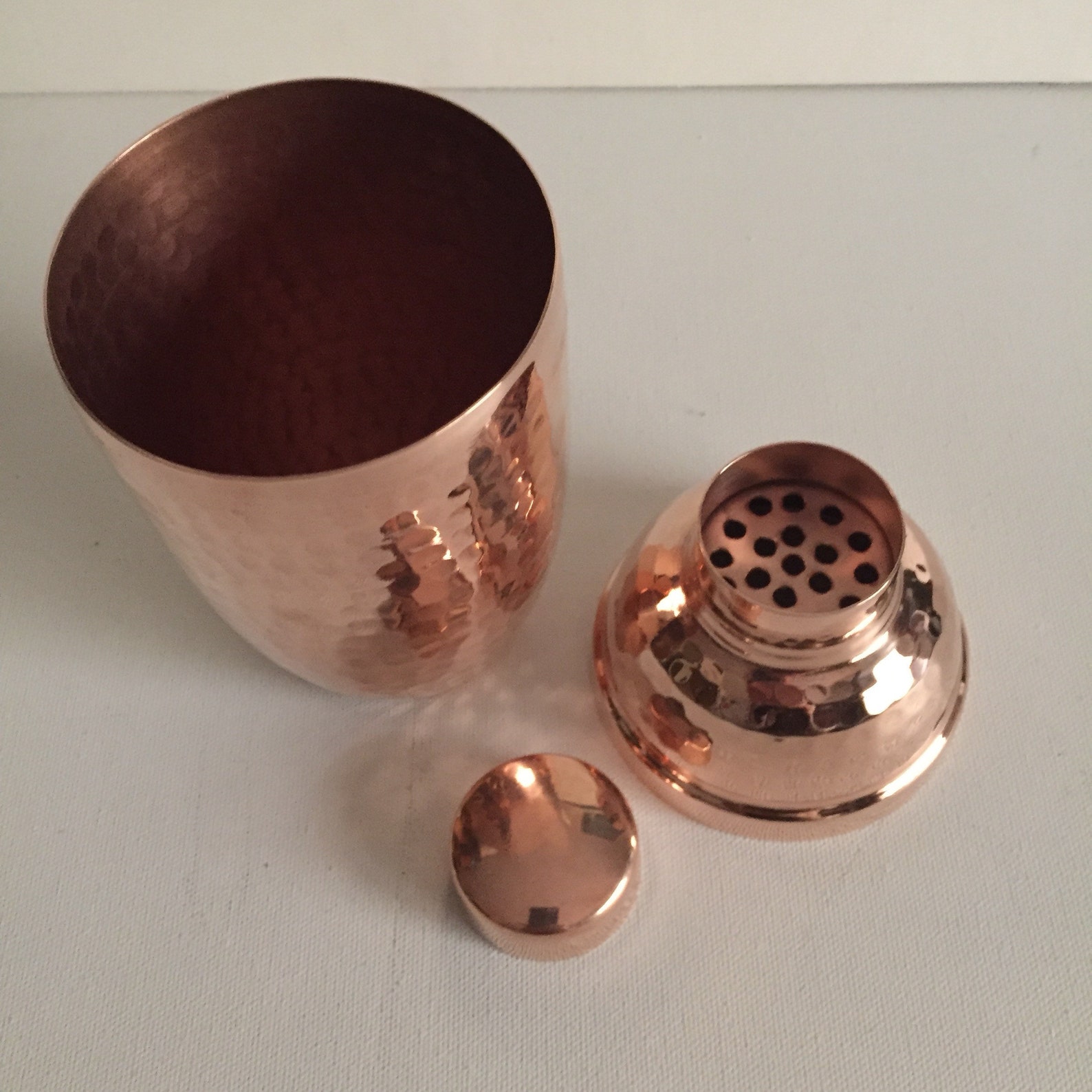 Pure Hammered Copper Cobbler Cocktail Shaker | Etsy