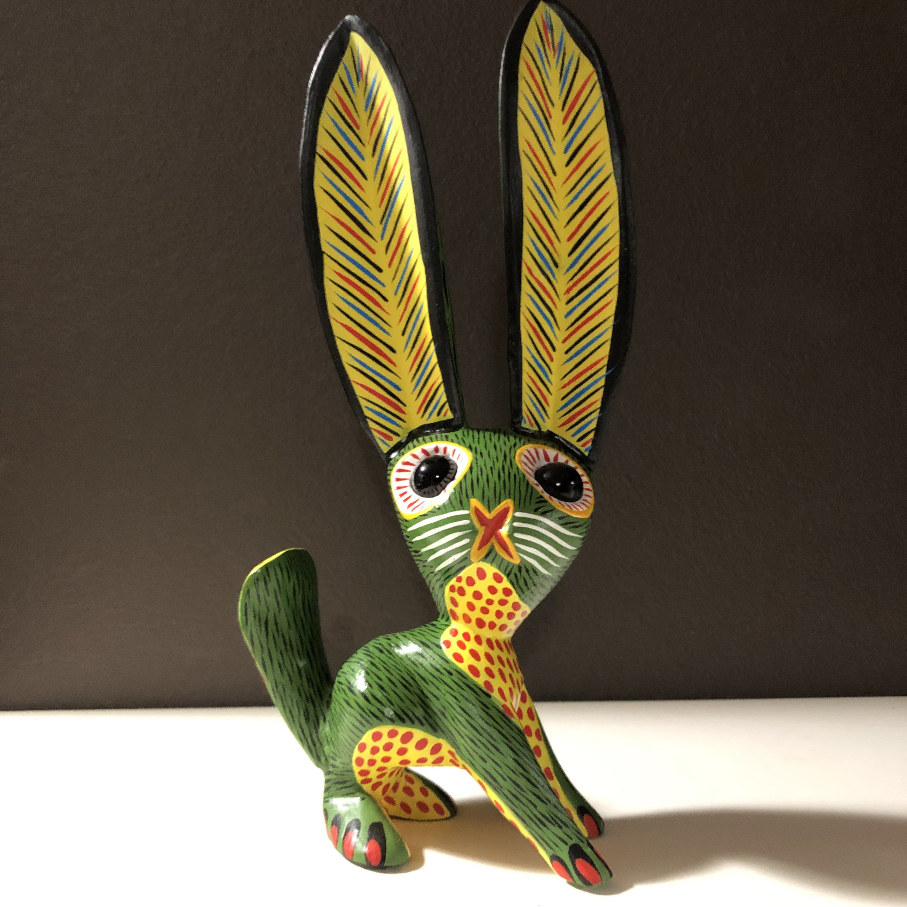 Alebrije Rabbit Wood Carving by Esperanza Martinez from Oaxaca, Mexico.
