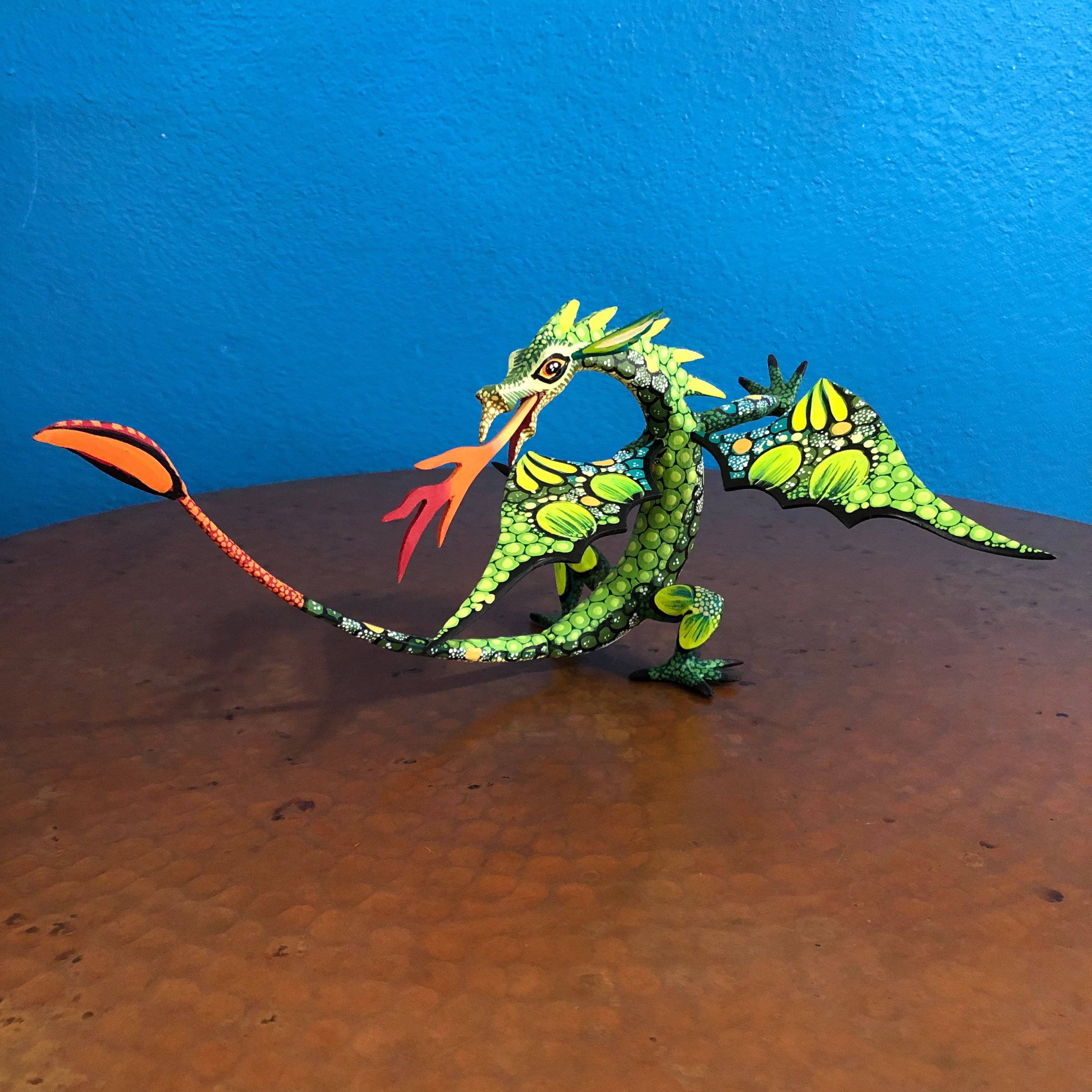 Hand Carved Wood Alebrije Dragon by Esperanza Martinez Figurines ...